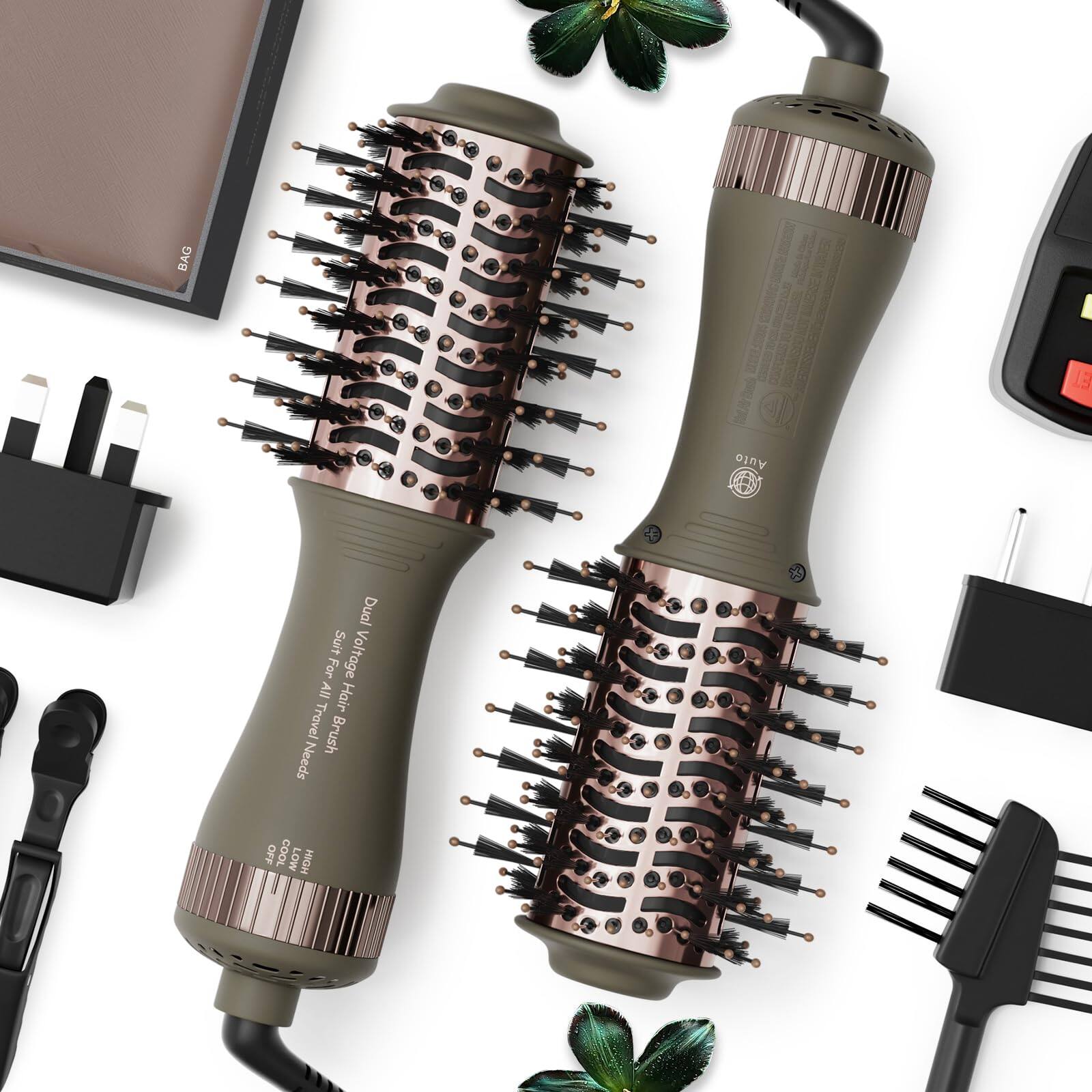 Reds Spade Travel Dual Hair Dryer Brush in Portable Mini Hot Air Blow ...