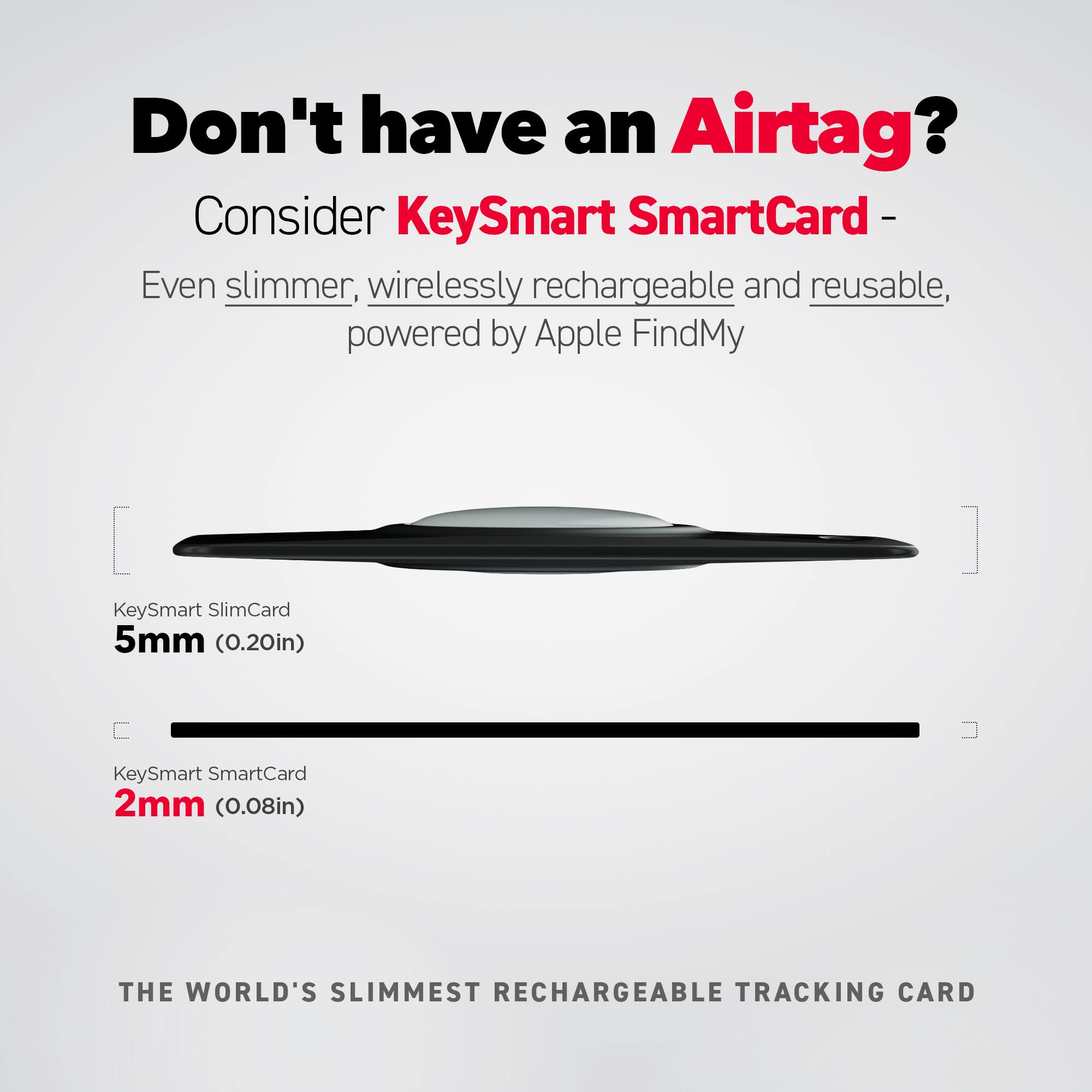 KeySmart SlimCard AirTag Tracker Holder 2 Pack Black 30258BBR - Best Buy