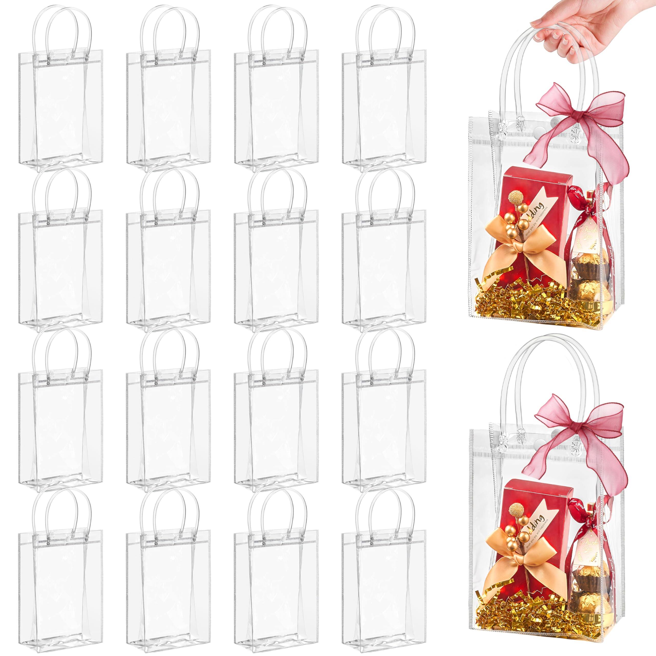 Paradigms Interiors Clear Plastic Gift Bags With Reusable Transparent ...