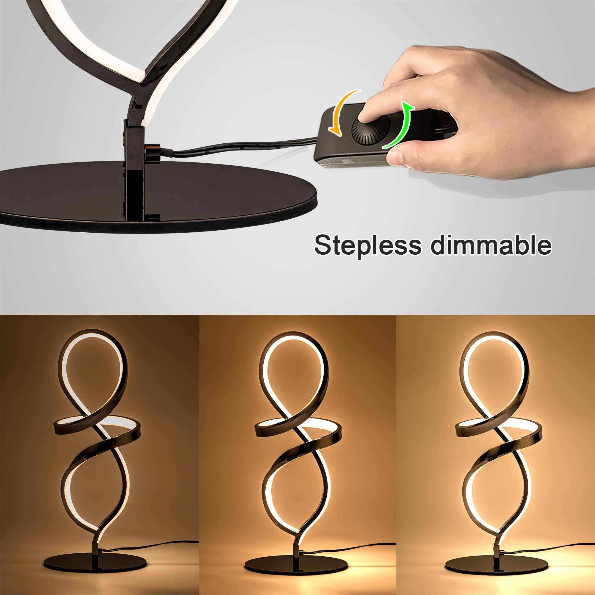 HM 1810 Mayful Modern Table Lamp LED Spiral Design Bedside Lamp ...
