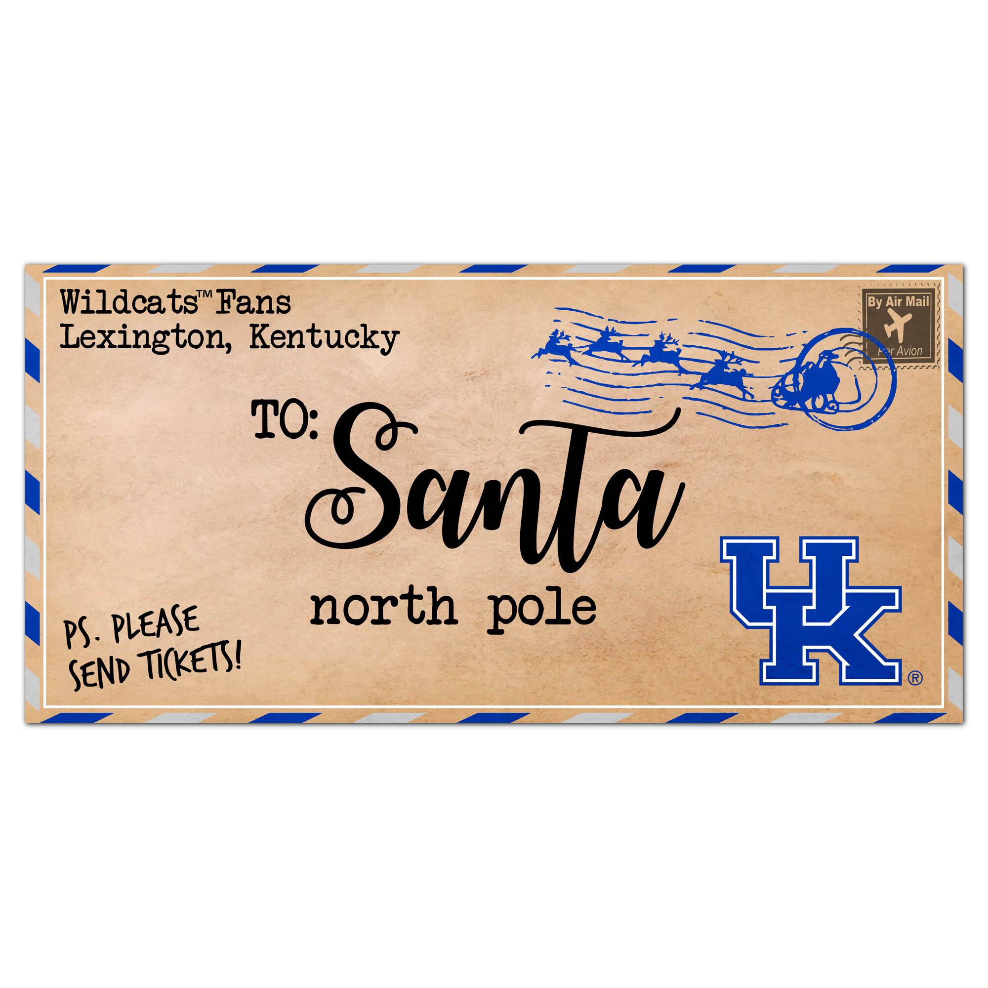 Fan Creations Kentucky Wildcats 6'' x 12'' Letter to Santa Sign ...