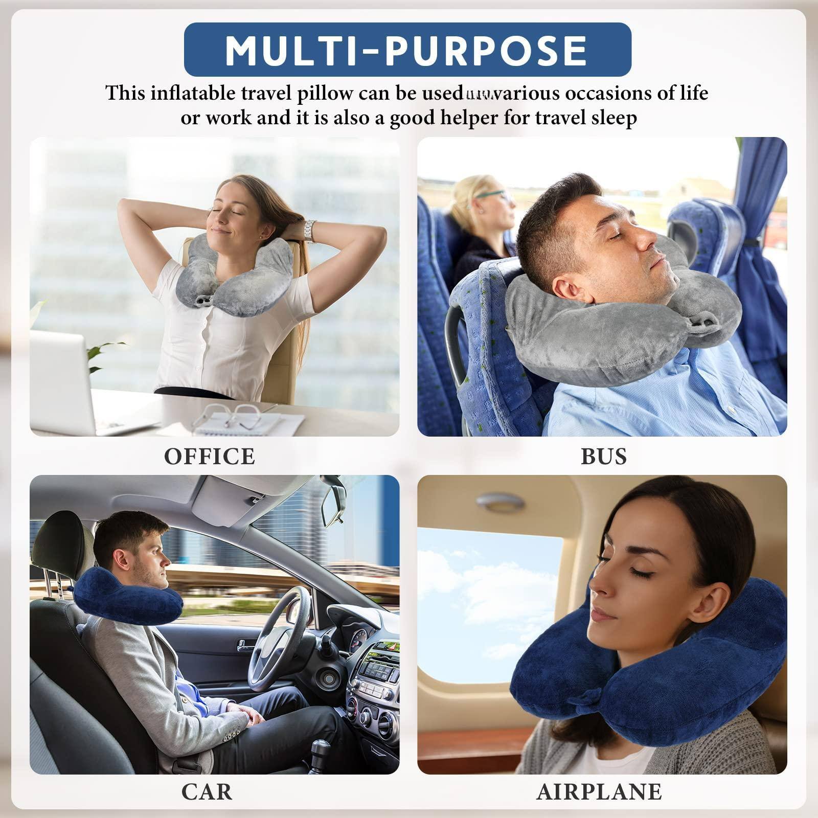 Pacoar Cade 2 Pack Inflatable Travel Pillow For Airplanes Neck Flight ...