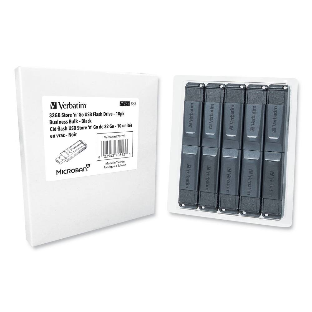 Verbatim 70893 32 GB Store 'n' Go USB Flash Drive Business Bulk (10 ...