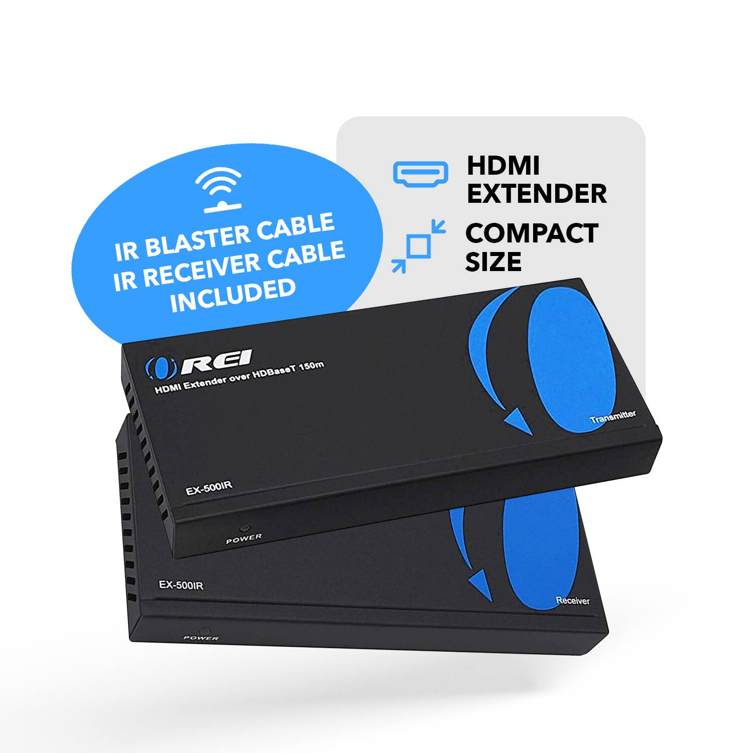 Orei 1080p HDBaseT HDMI Extender (Loop) 500ft (cat6) EX 500IR Black EX ...