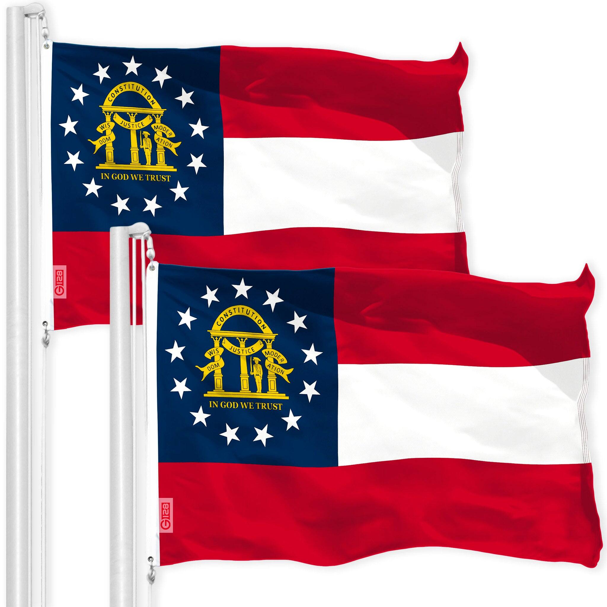 G128 Georgia State Flag 3x5 ft 2 Pack (150D Printed Polyester) Assorted ...