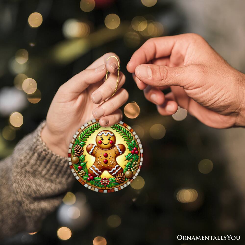 OrnamentallyYou Golden Gingerbread Man Delight Ornament Radiant Holiday ...
