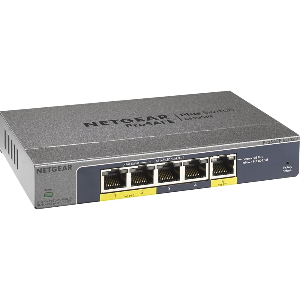 Best Buy: NETGEAR ProSafe Plus 5-Port Gigabit Ethernet Switch Gray ...