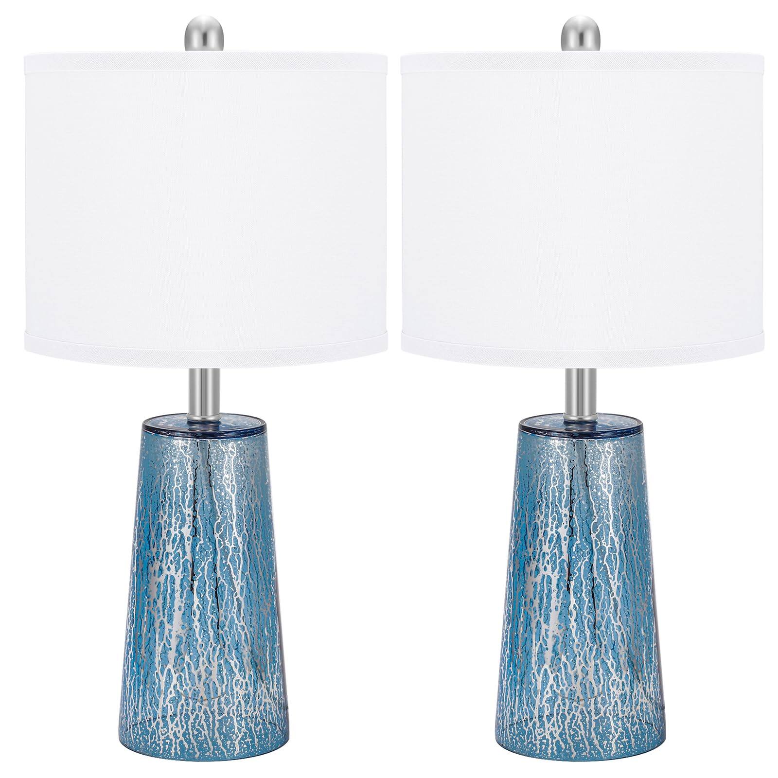 TECH SAFARI Modern Table Lamps High Blue Hand applied Mercury Tapered ...