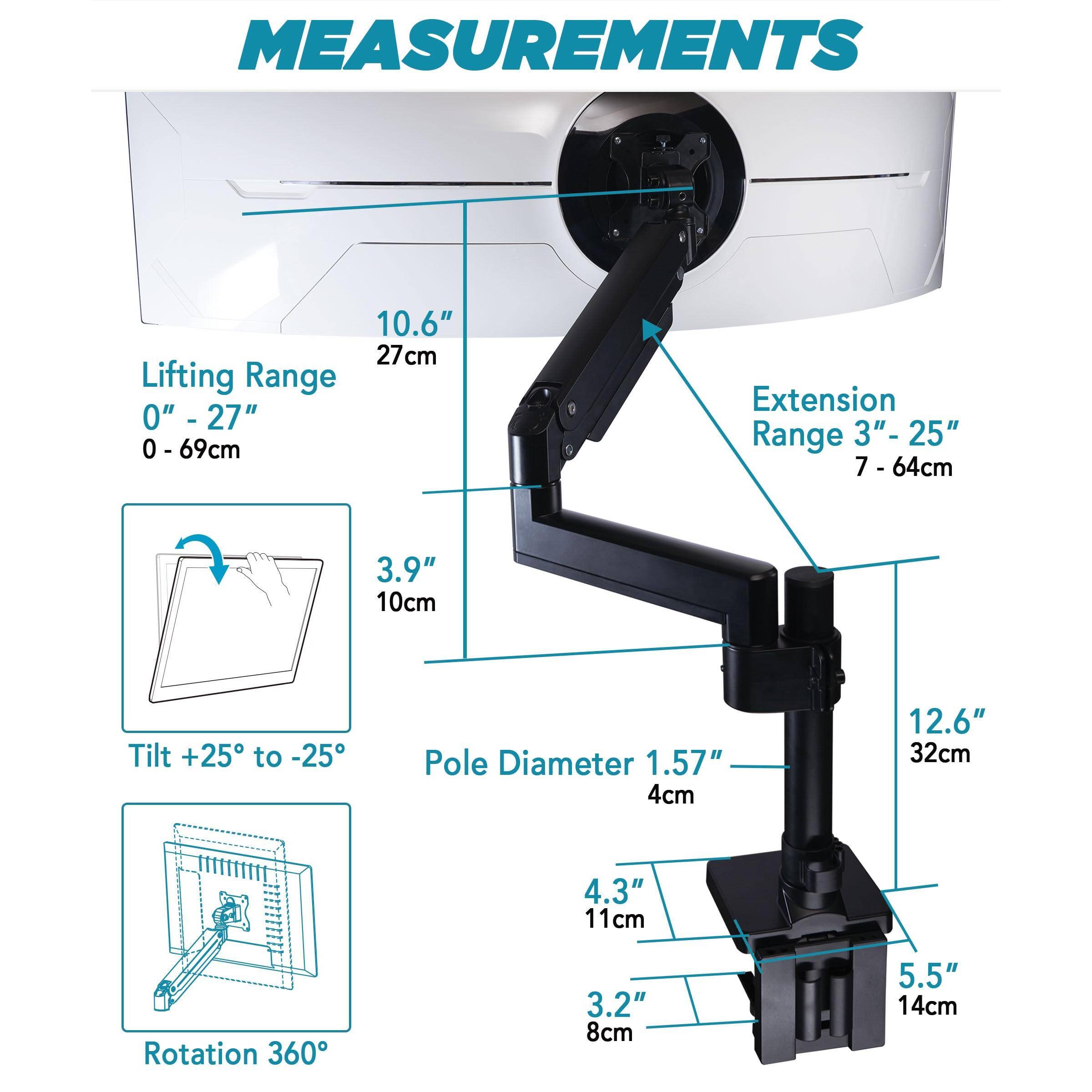 Hirose Alice Heavy Duty Monitor Arm For Ultrawide Monitors Up To 57 ...