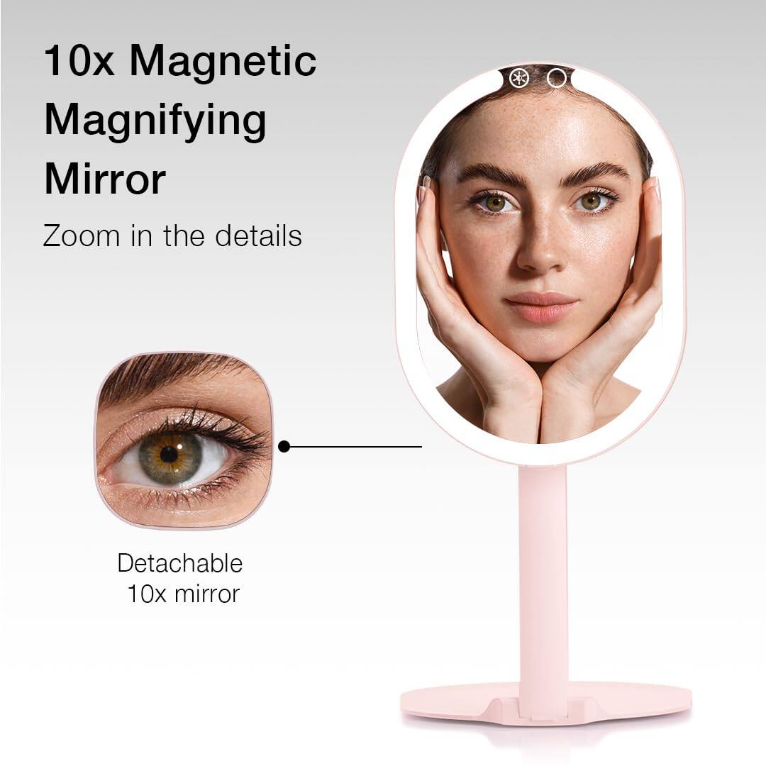 Empire DigiLabs Led Rechargeable Portable Makeup Mirror With 3 Color ...