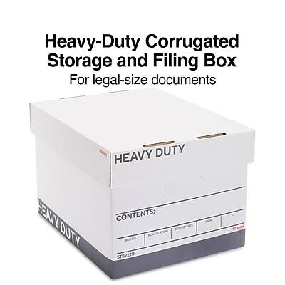 Staples Triple Wall Heavy Duty File Box, Lift Off Lid, Letter/Legal, 12 ...