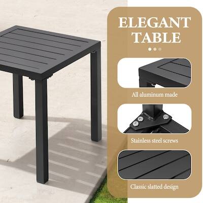 Crestlive Products 2pc 16in Aluminum Patio Side Square Outdoor End ...