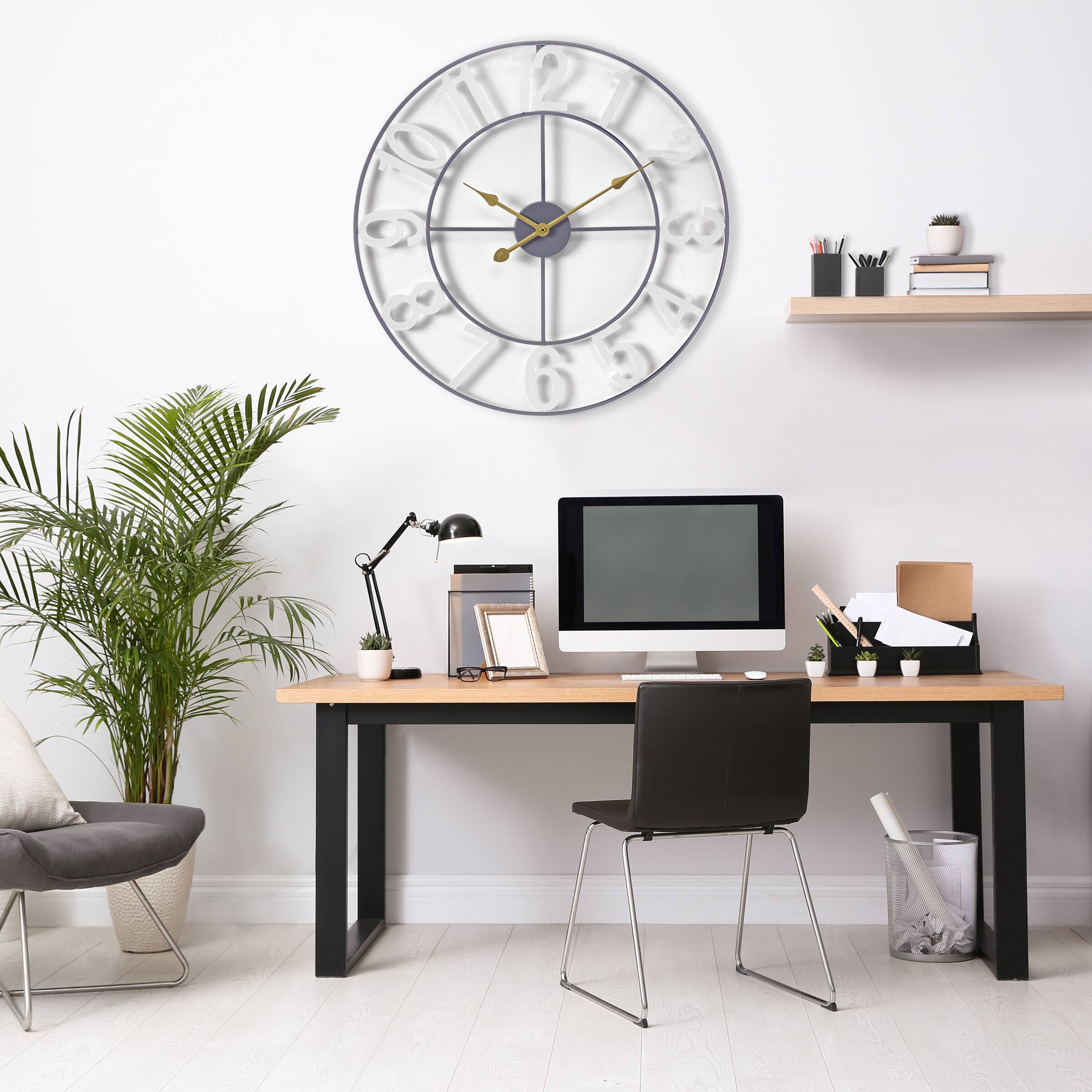 Sorbus Large Wall Clock for Living Room Decor Wall Clock for Kitchen 24 inch (60 CM) Battery ...