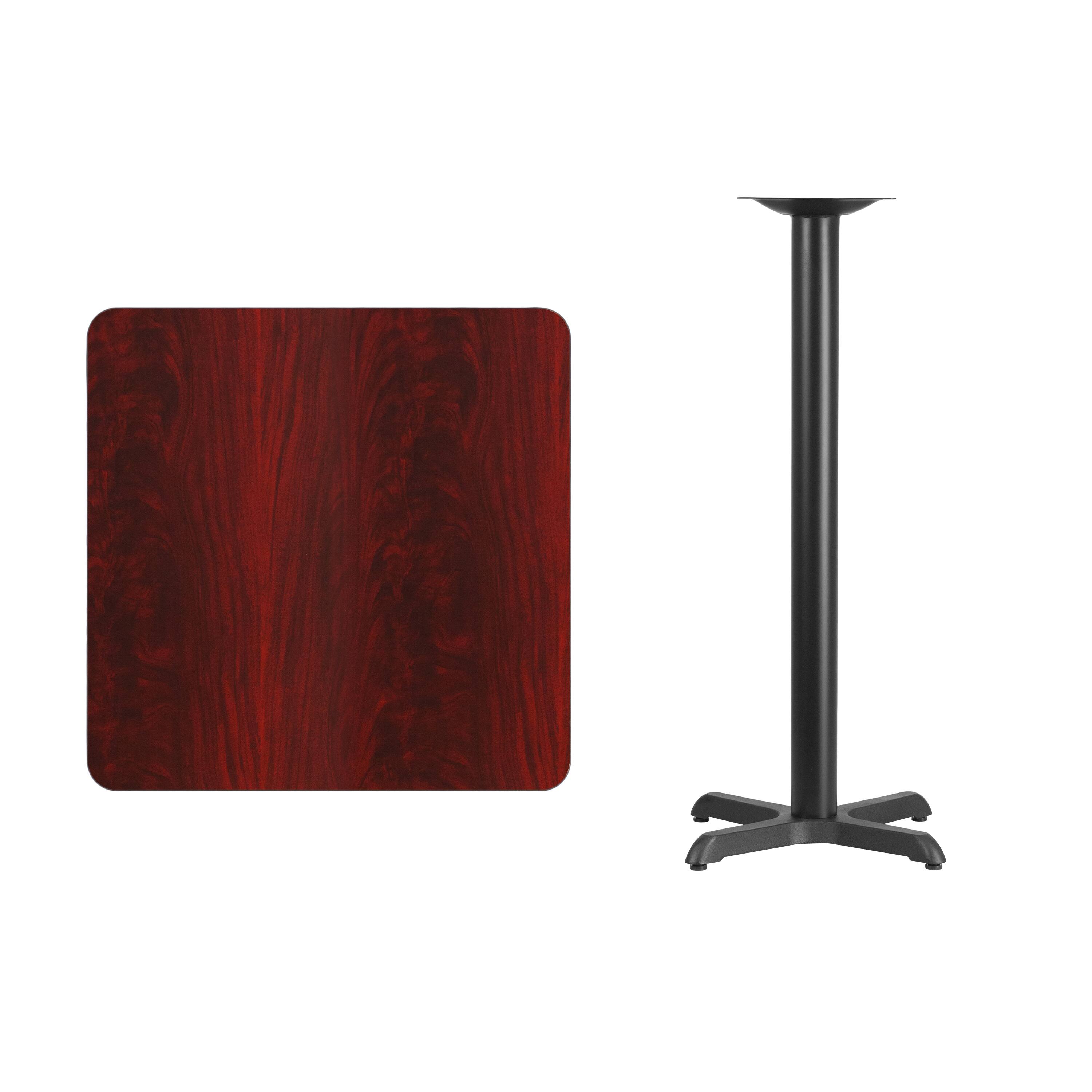 Emma + Oliver 30" Square Laminate Table Top with 22"x22" Bar Height ...