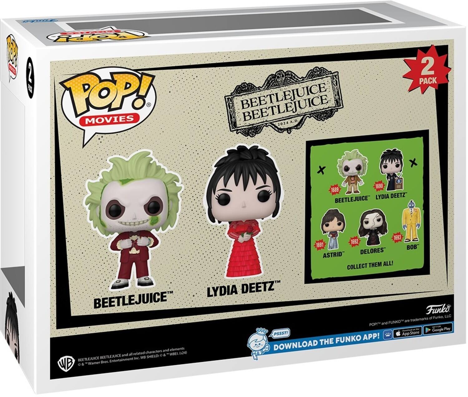 Funko POP! MOVIES: Beetlejuice Beetlejuice Beetlejuice & Lydia 2 Pack ...