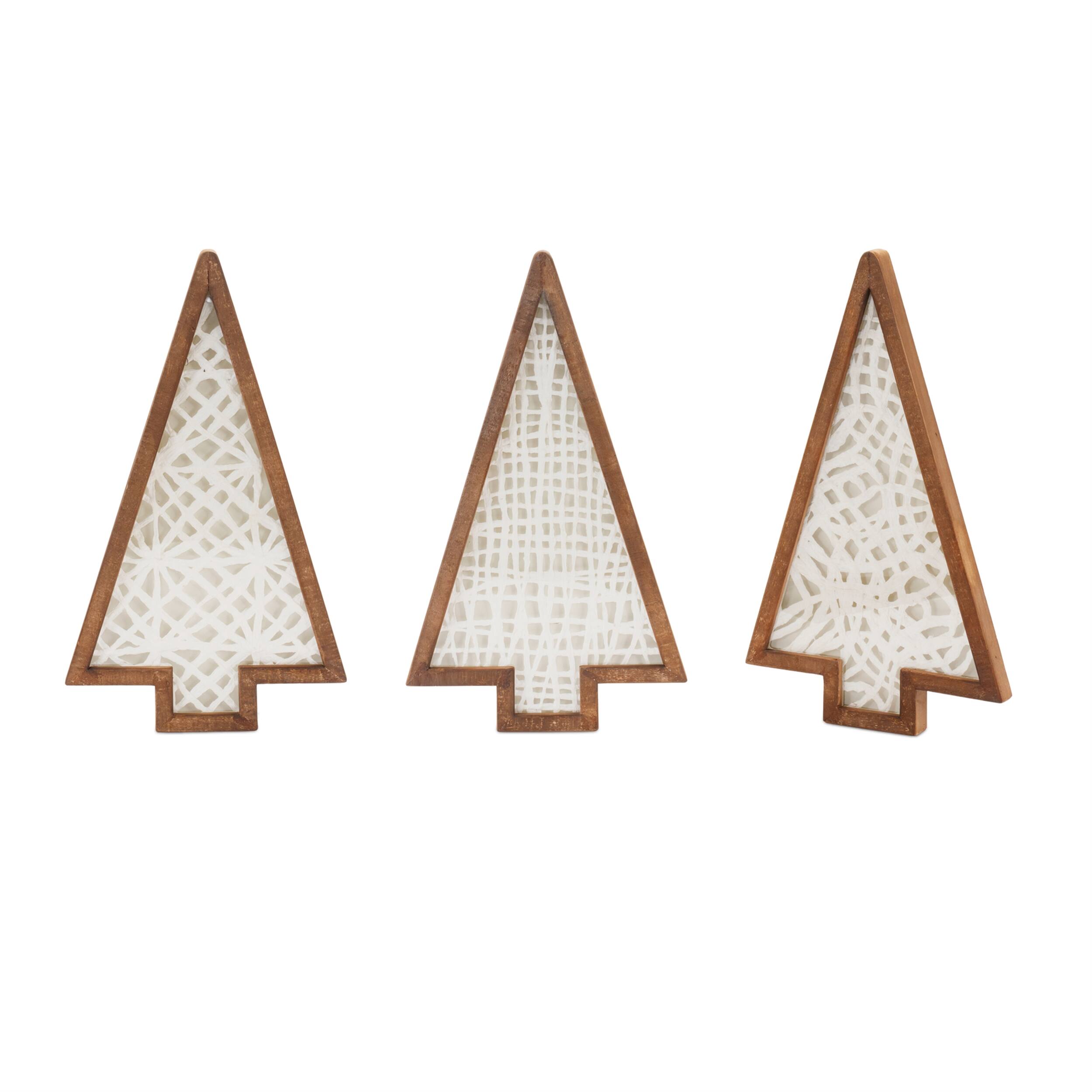 BreeBe Framed Paper Mache Pine Tree (Set of 3) Beige 91106DS - Best Buy
