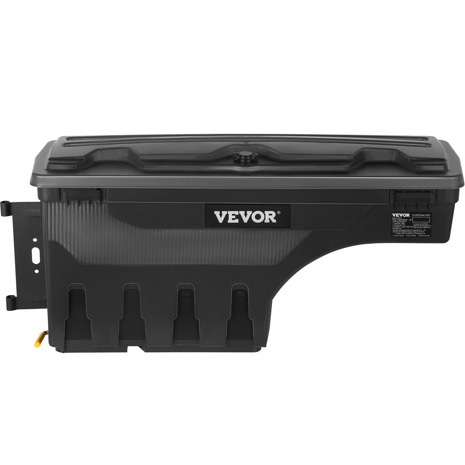 VEVOR Truck Bed Storage Box, Lockable Lid, Waterproof ABS Wheel Well ...