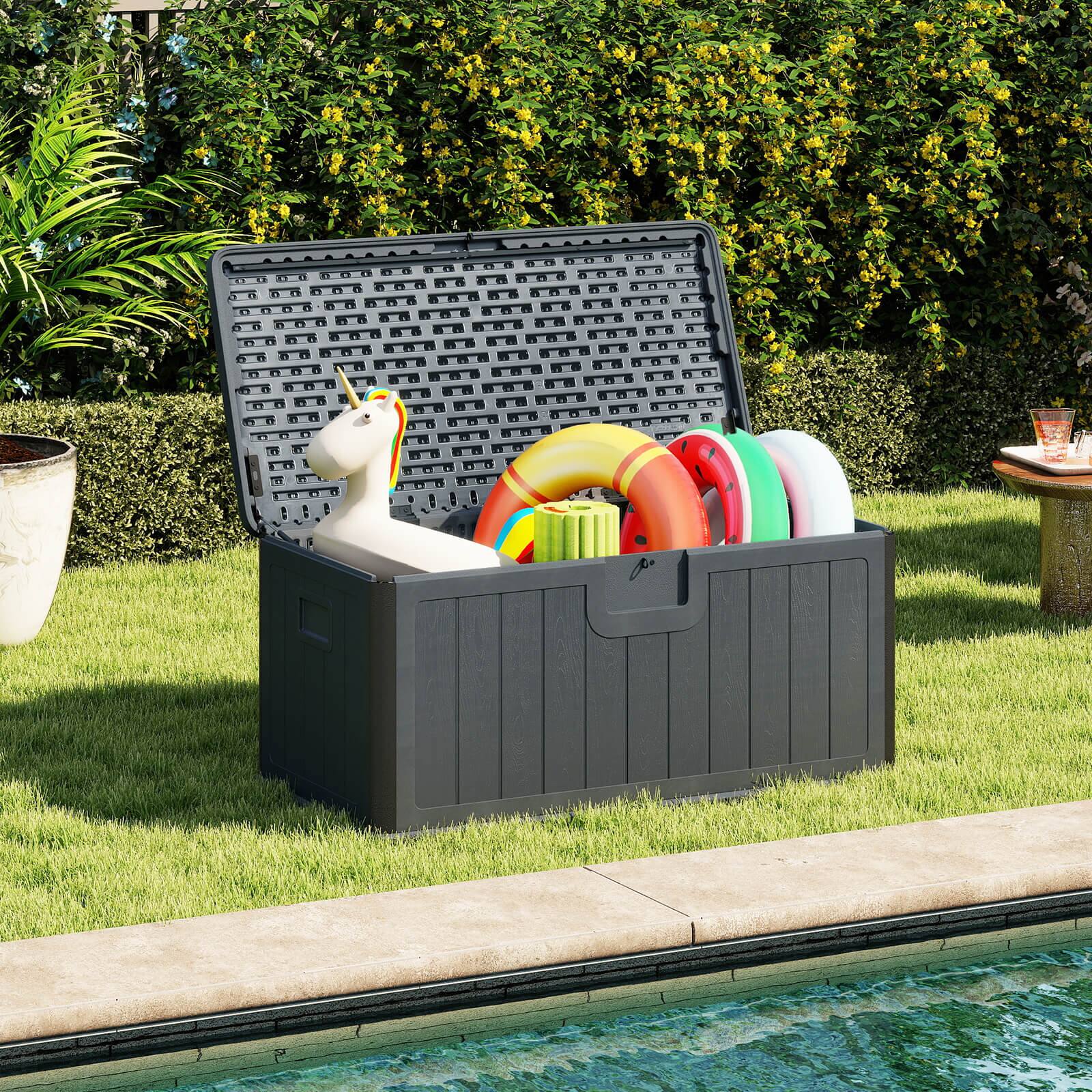 Costway Storage Box with Lockable Design & Gas Strut Handle 2 Person ...