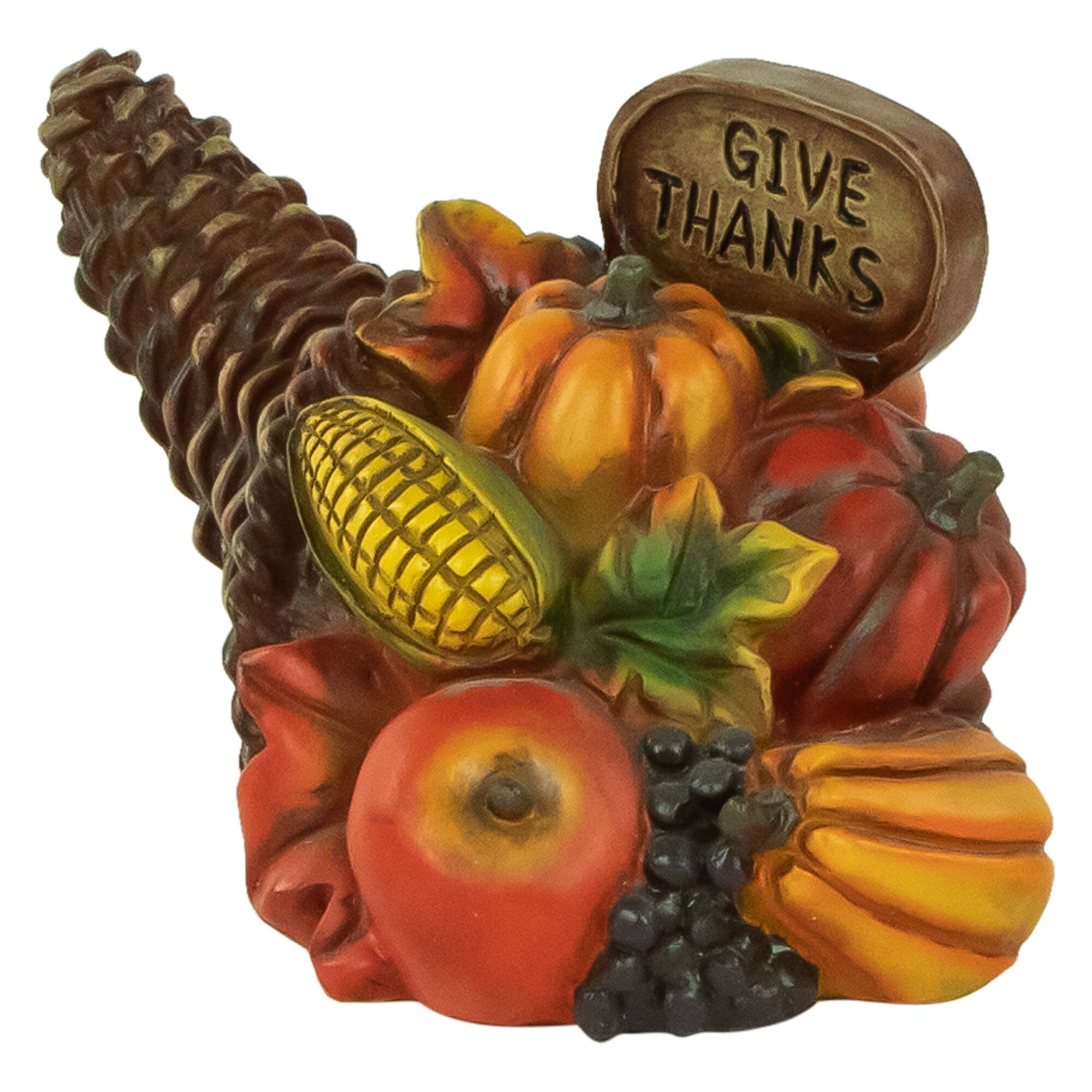 Northlight Bountiful Give Thanks Fall Harvest Cornucopia Decoration 8.5 ...