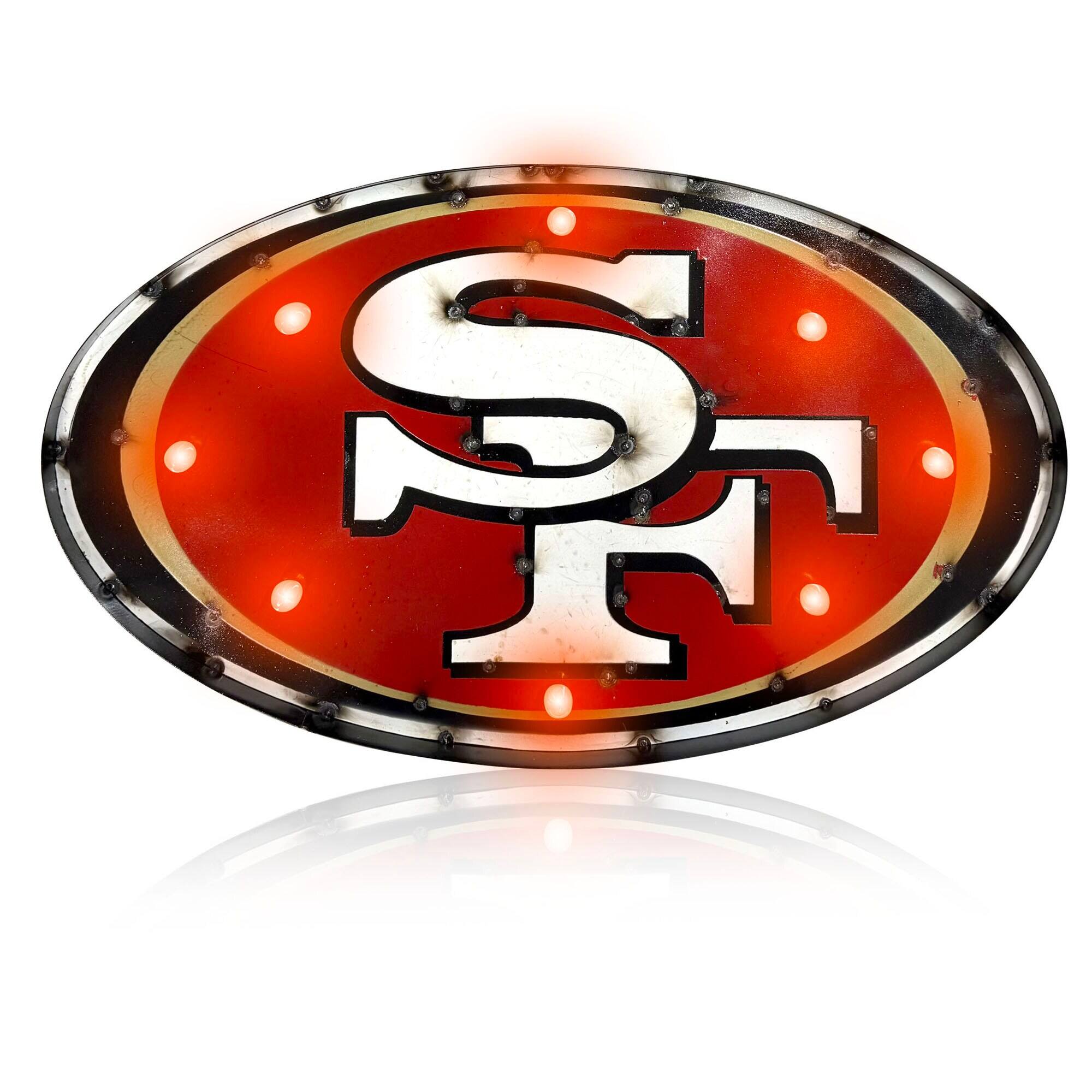 Imperial San Francisco 49ers Logo Lighted Recycled Metal Sign Red ...