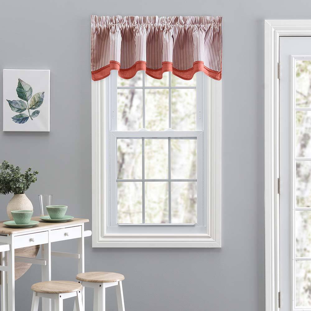 Ellis Curtain Plaza Classic Ticking Stripe Printed 3" Rod Pocket Double ...