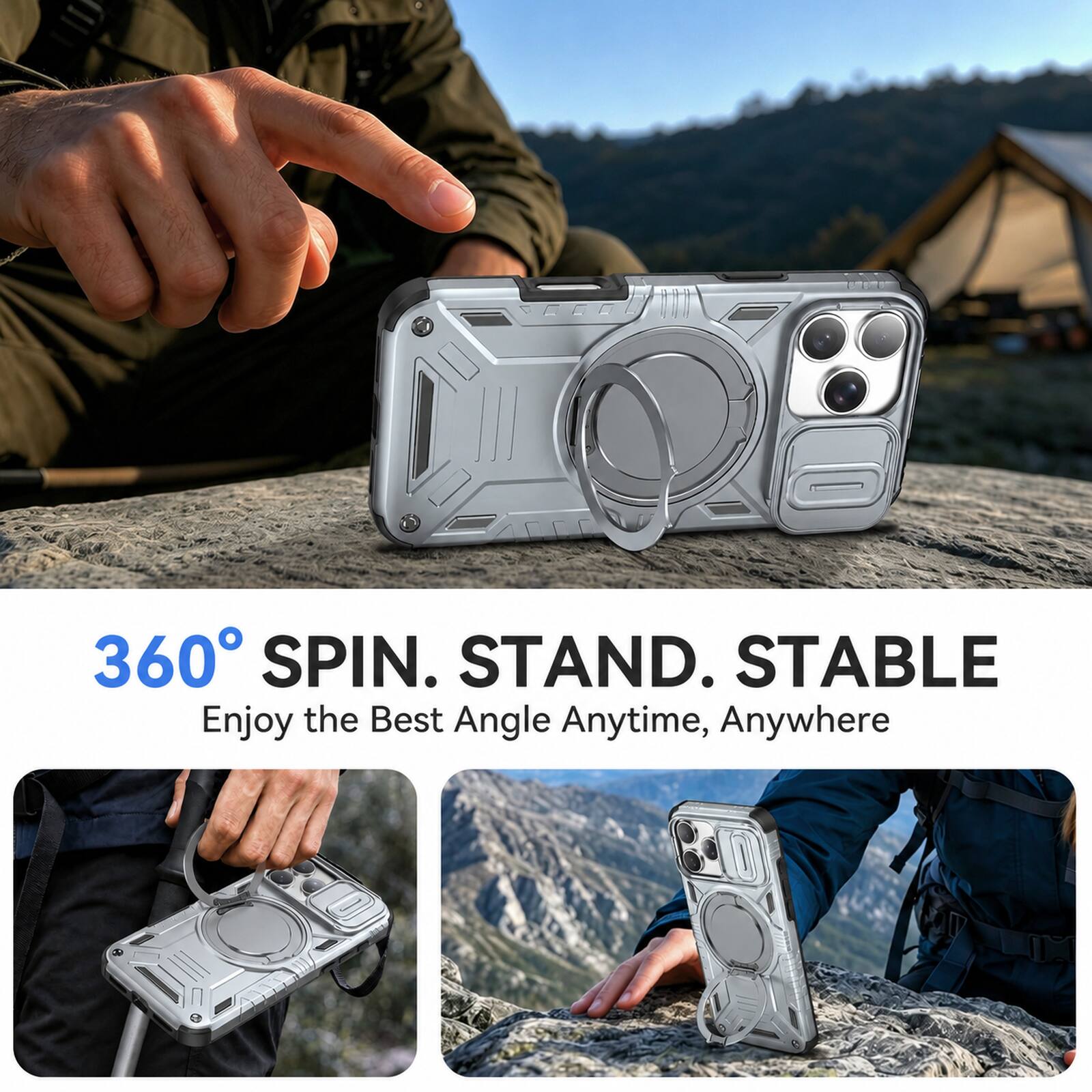 Dteck For Apple iPhone 17 Pro Max Rugged Case with Camera Sliding Lens ...
