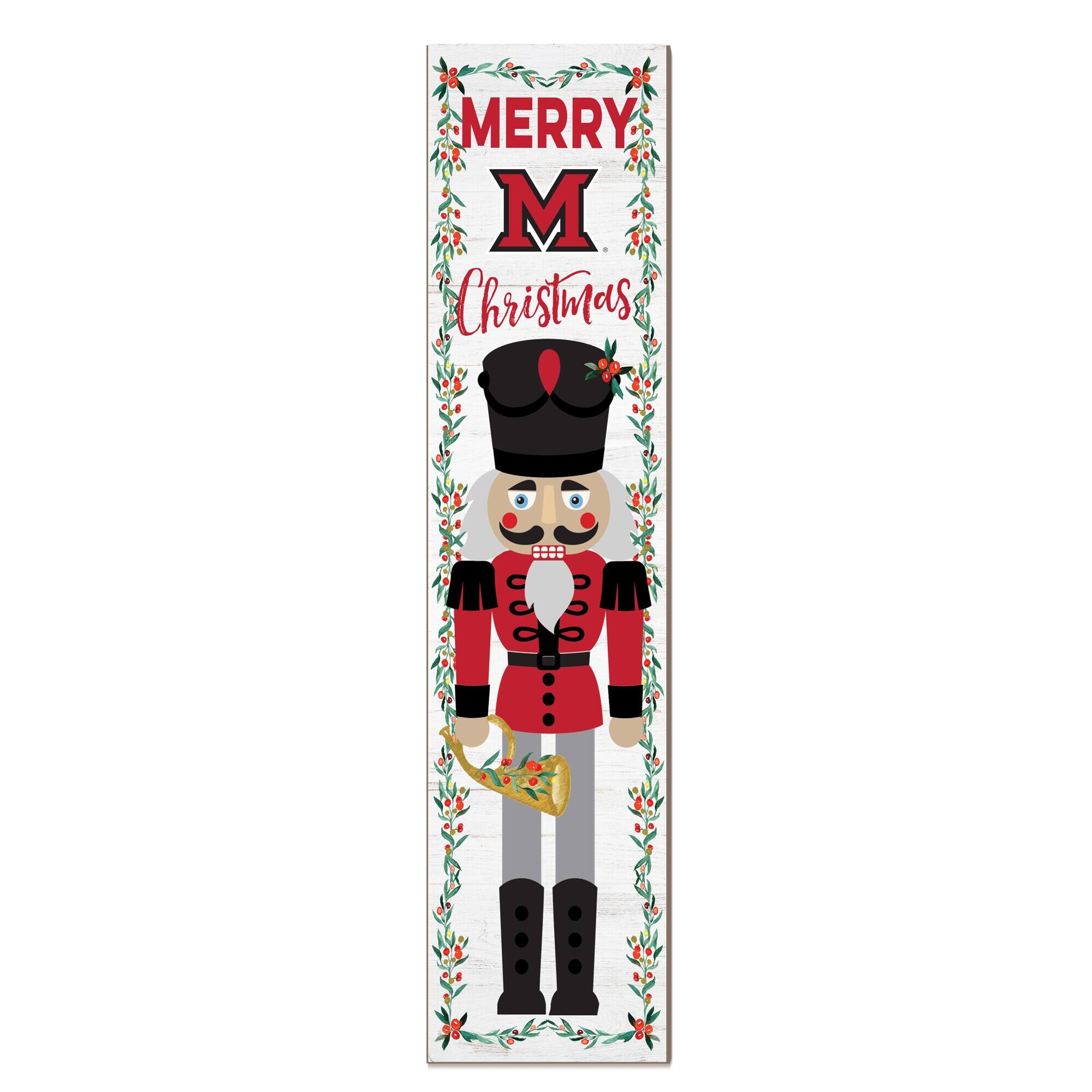 Jardine Miami University RedHawks 11" x 46" Nutcracker Holiday Leaner ...