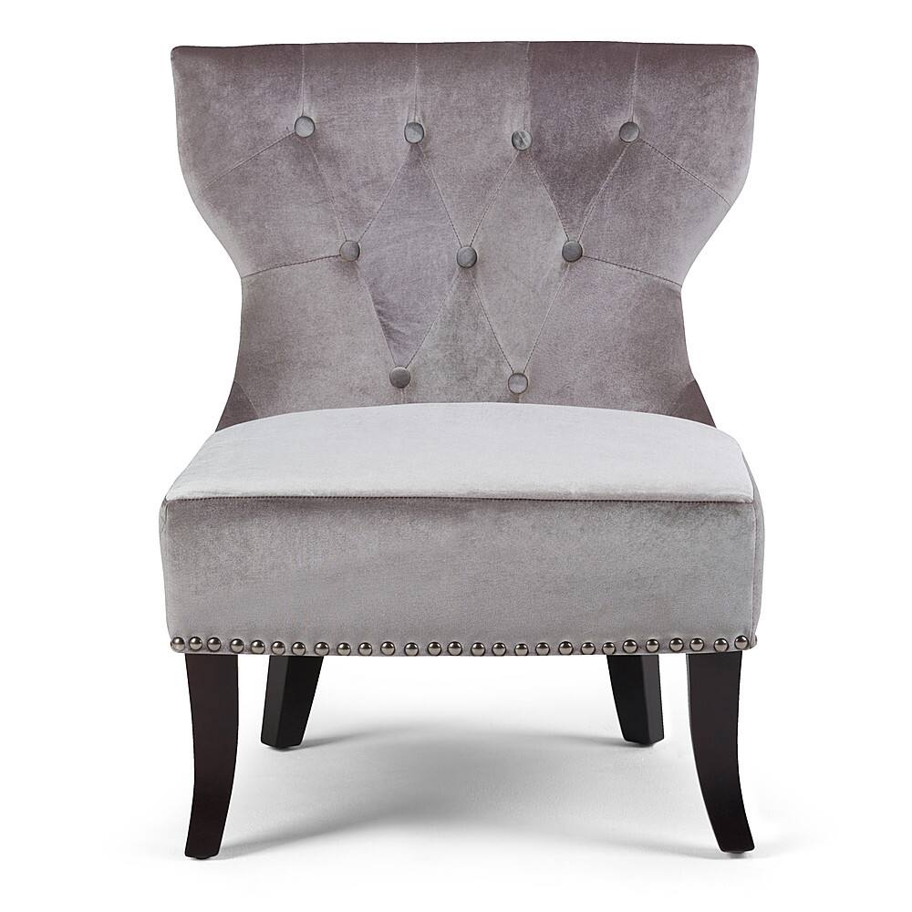 Customer Reviews: Simpli Home Kitchener Traditional Slipper Chair Gray ...