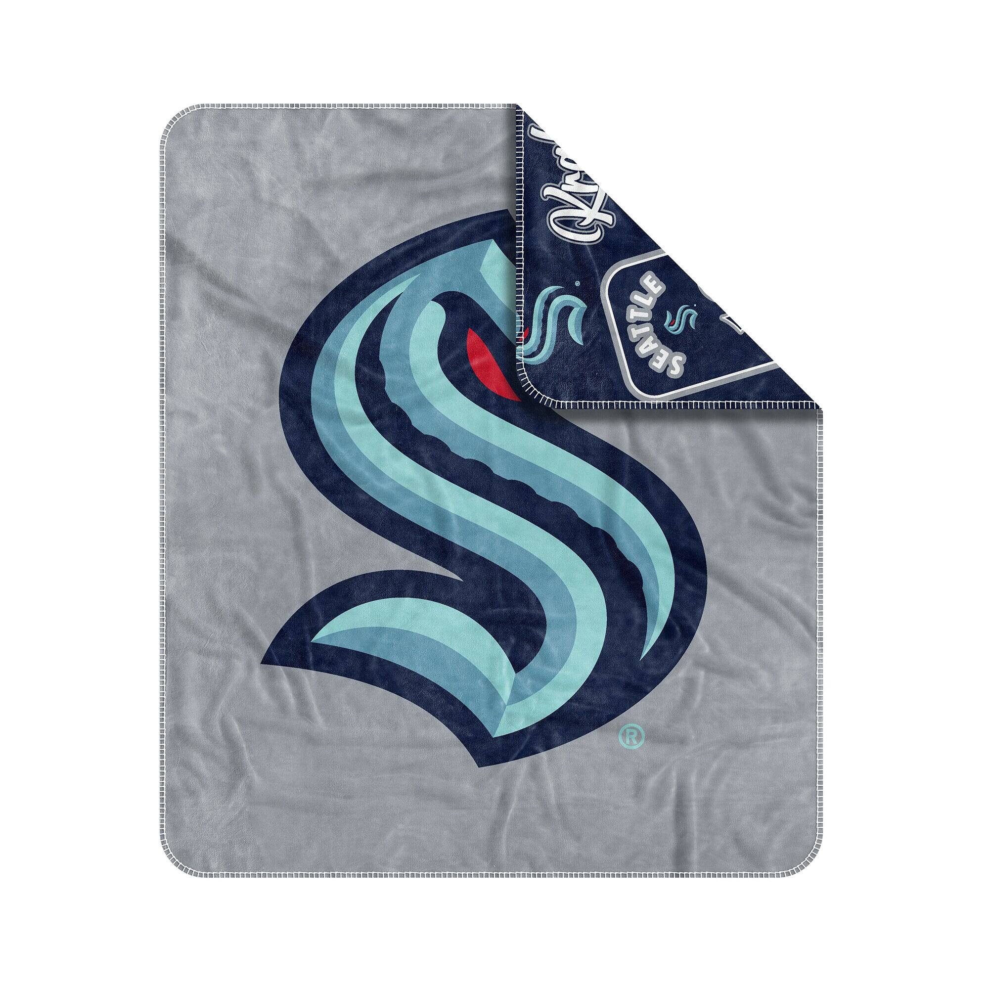 Logo Brands Seattle Kraken 50 x 60 Dream Weave Throw Blanket Navy ...