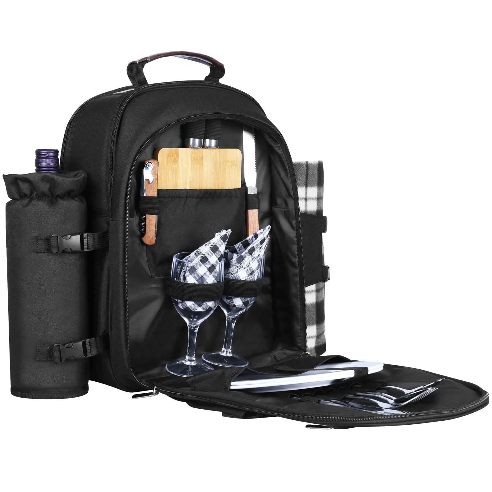 Live At Space Insulated Picnic Backpack For 2 Person Bag With Cooler ...