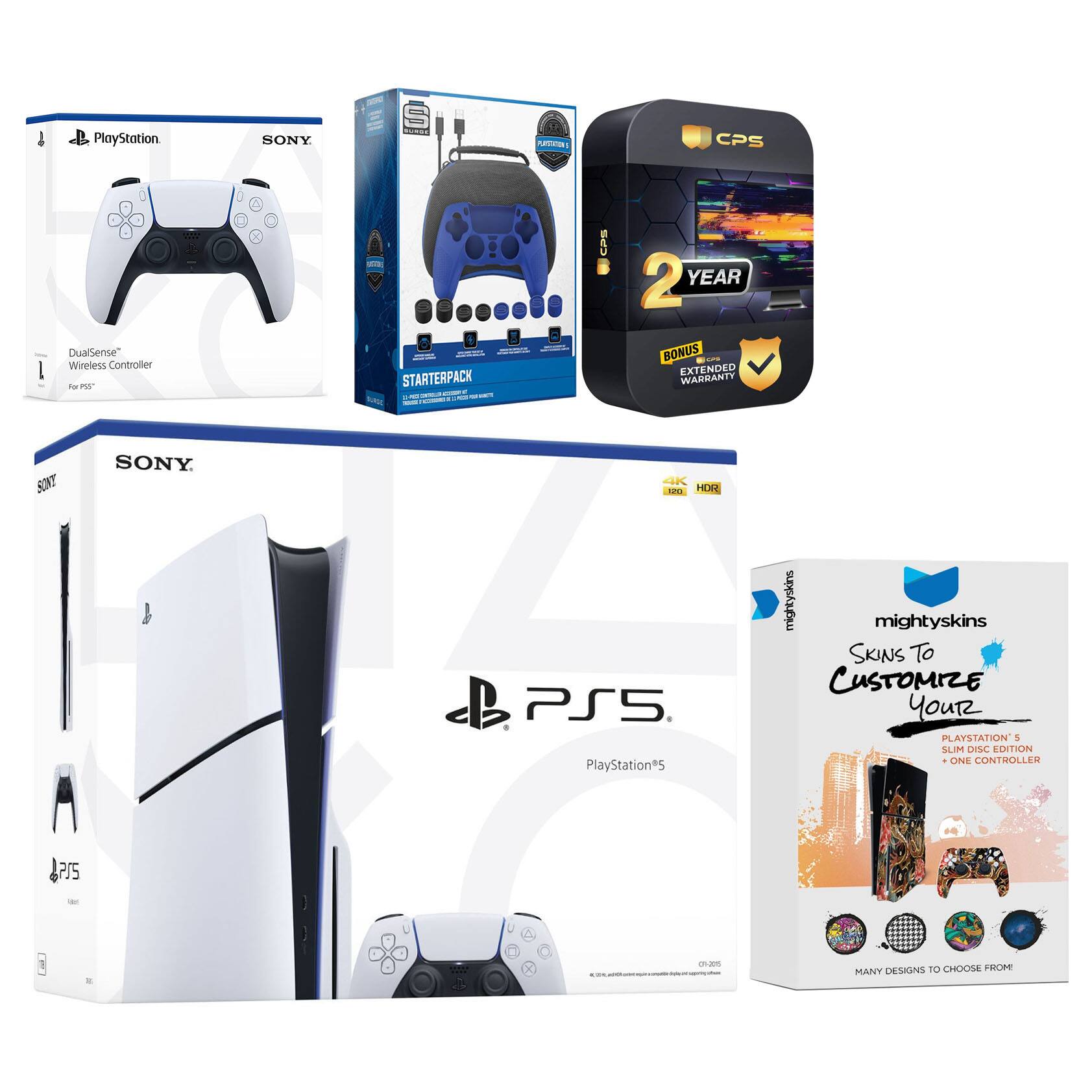 Playstation 5 Slim Disc with Extra Controller, Gamer Starter Kit and ...