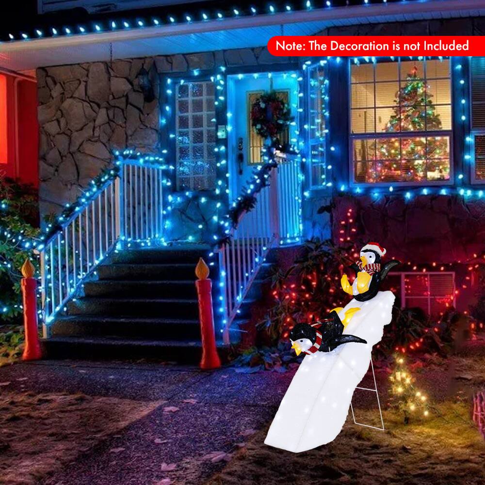 BreeBe 4ft Christmas Penguin Ice Skating Display with Snowy Slide ...
