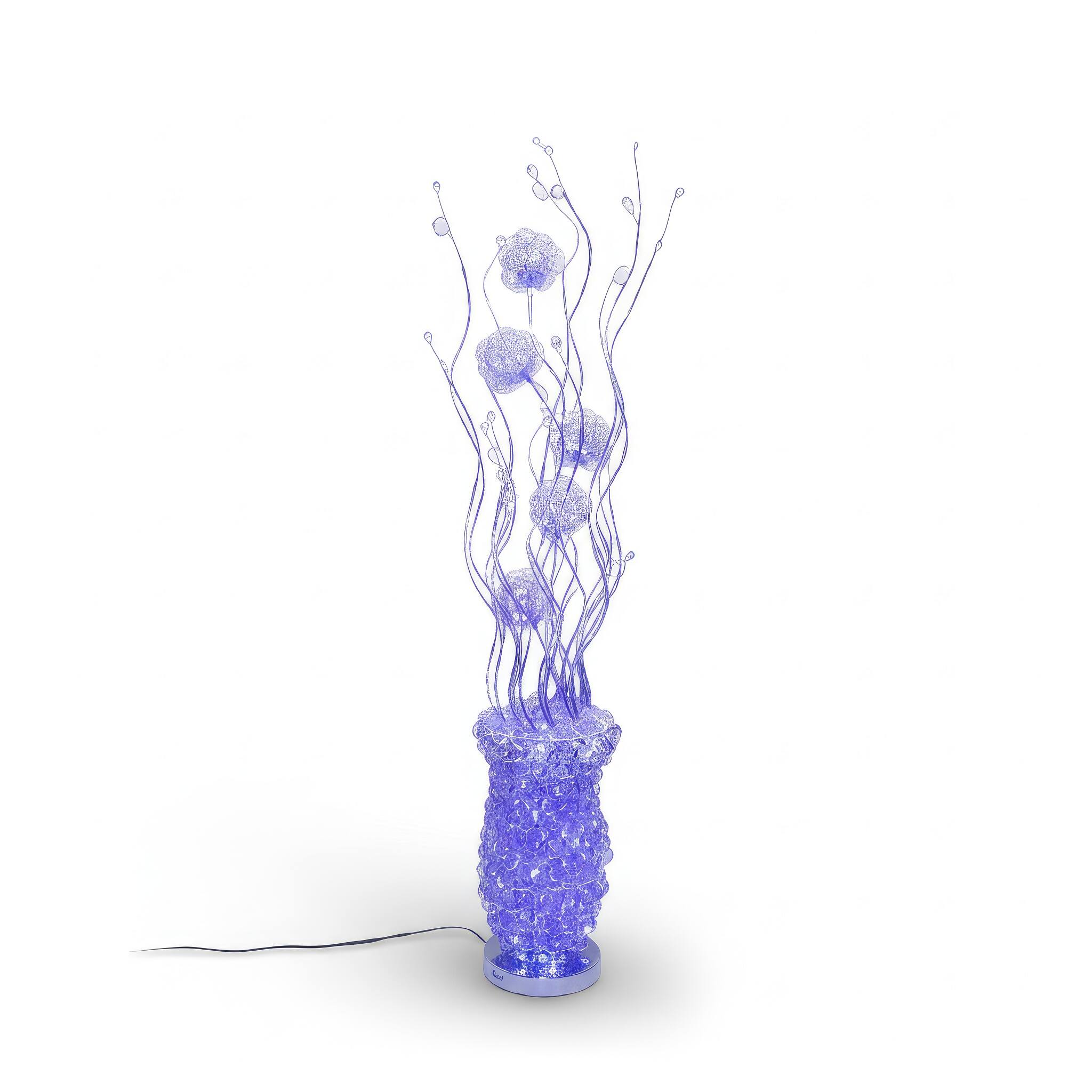 FC Design 60"H Artistic Vase with Blue Flame Petal Flower Stem LED ...