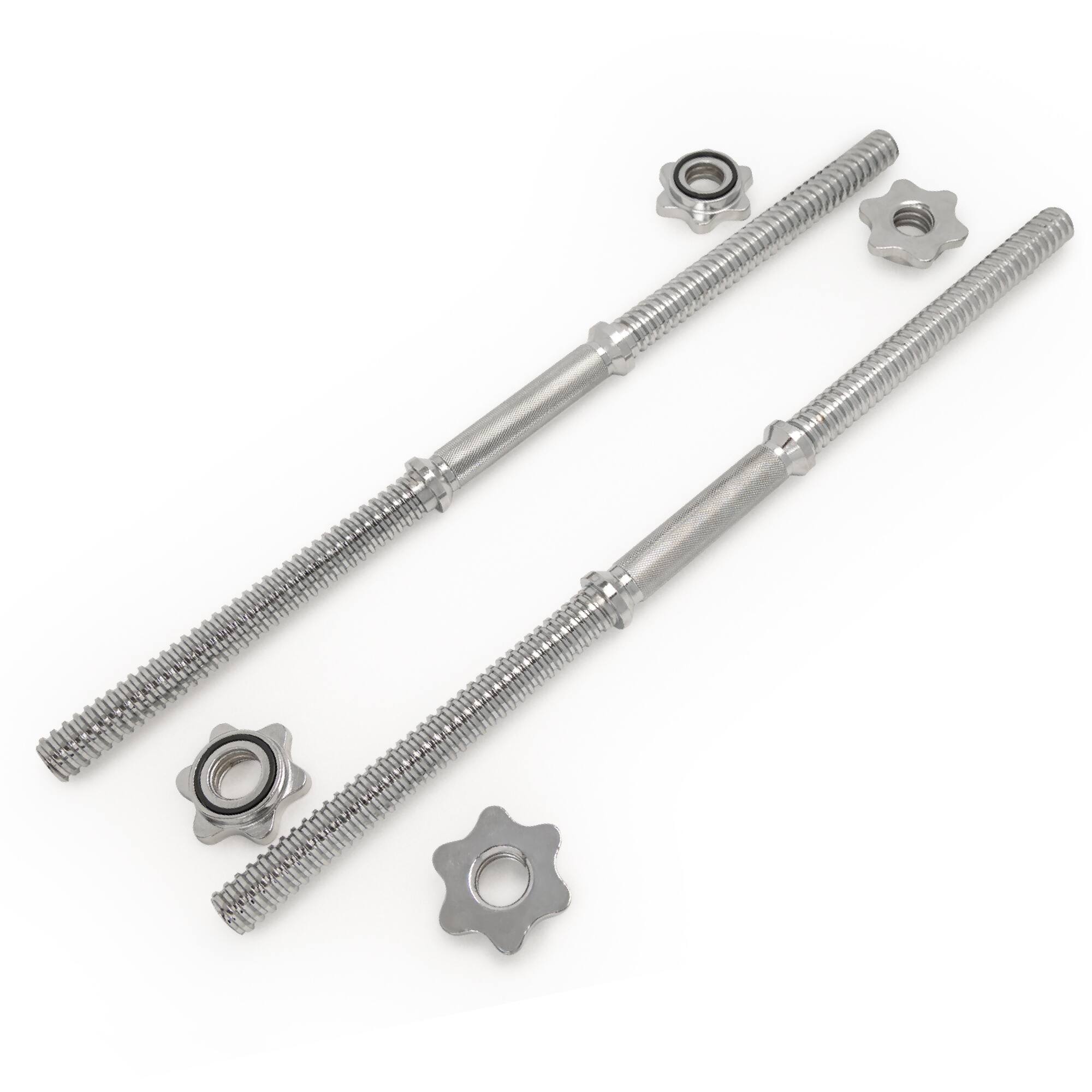 Sunny Health & Fitness Standard 24” Threaded Chrome Dumbbell Bar Set ...