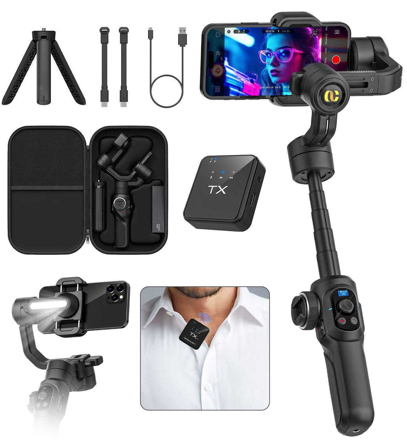VEGA AUTOMOTIVE S2 Mic Smartphone Gimbal Stabilizer W Lavalier ...