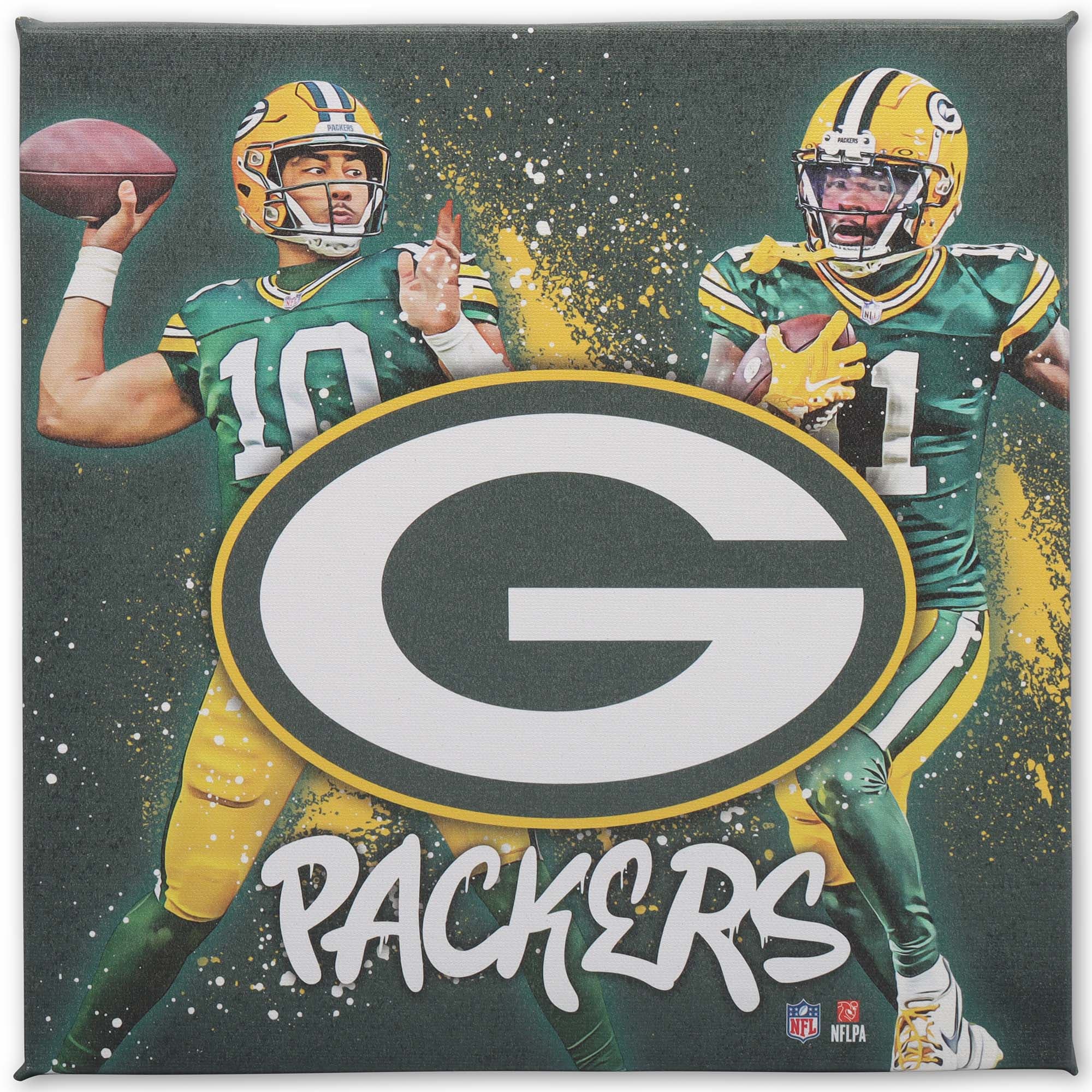 Open Road Brands Green Bay Packers 12" x 12" Team Logo and Players ...