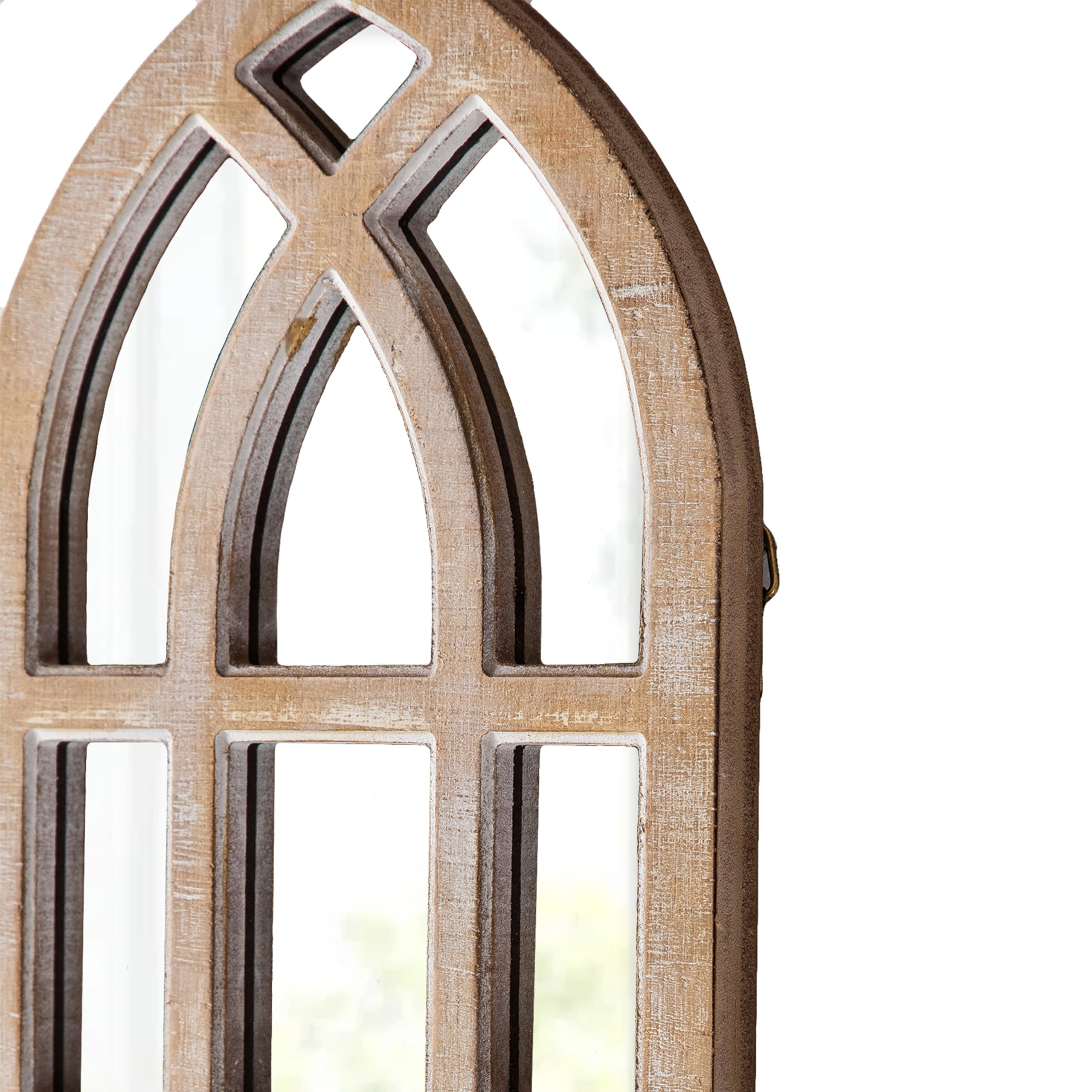 PO3TICJUNKI3 Rustic Arched Window Mirrors For Wall Decor Hanging ...