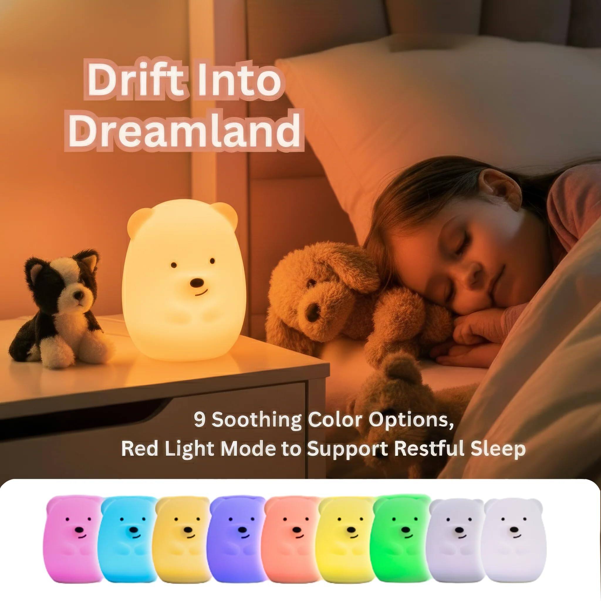 COTTAGE Benny The Bear Squishy Silicone Night Light For Cute With ...