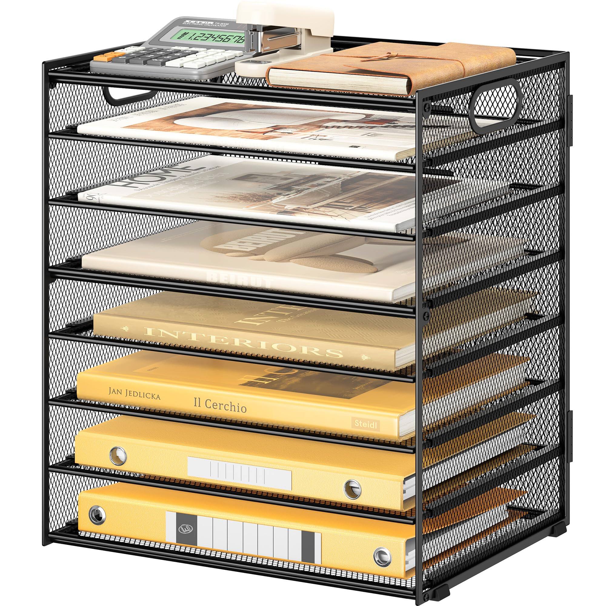 Paradigms Interiors 8 Tier Paper Organizer For Desk Mesh Letter Tray ...