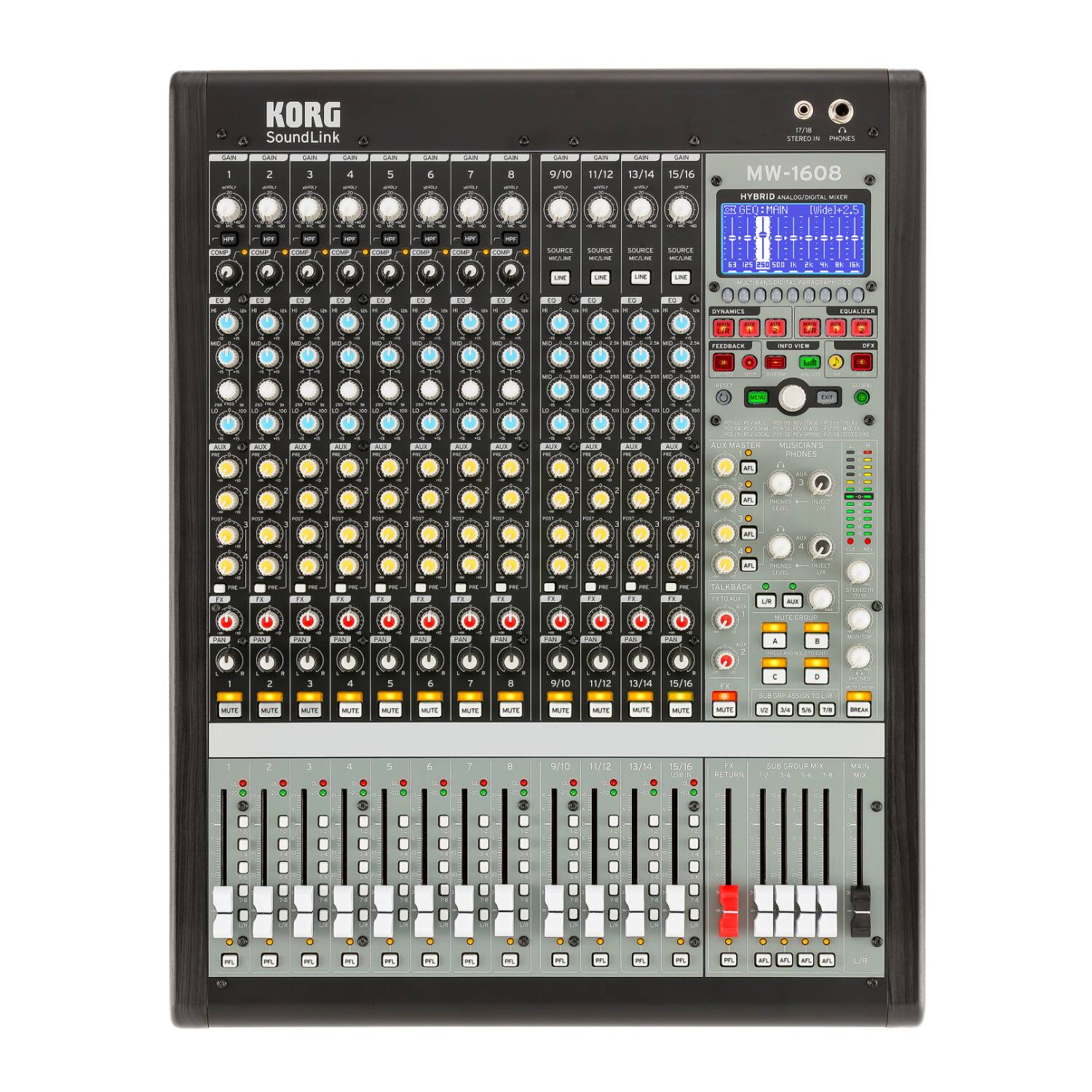 Korg SoundLink MW1608 16 Channel 8 Bus Hybrid Analog/Digital Mixer ...