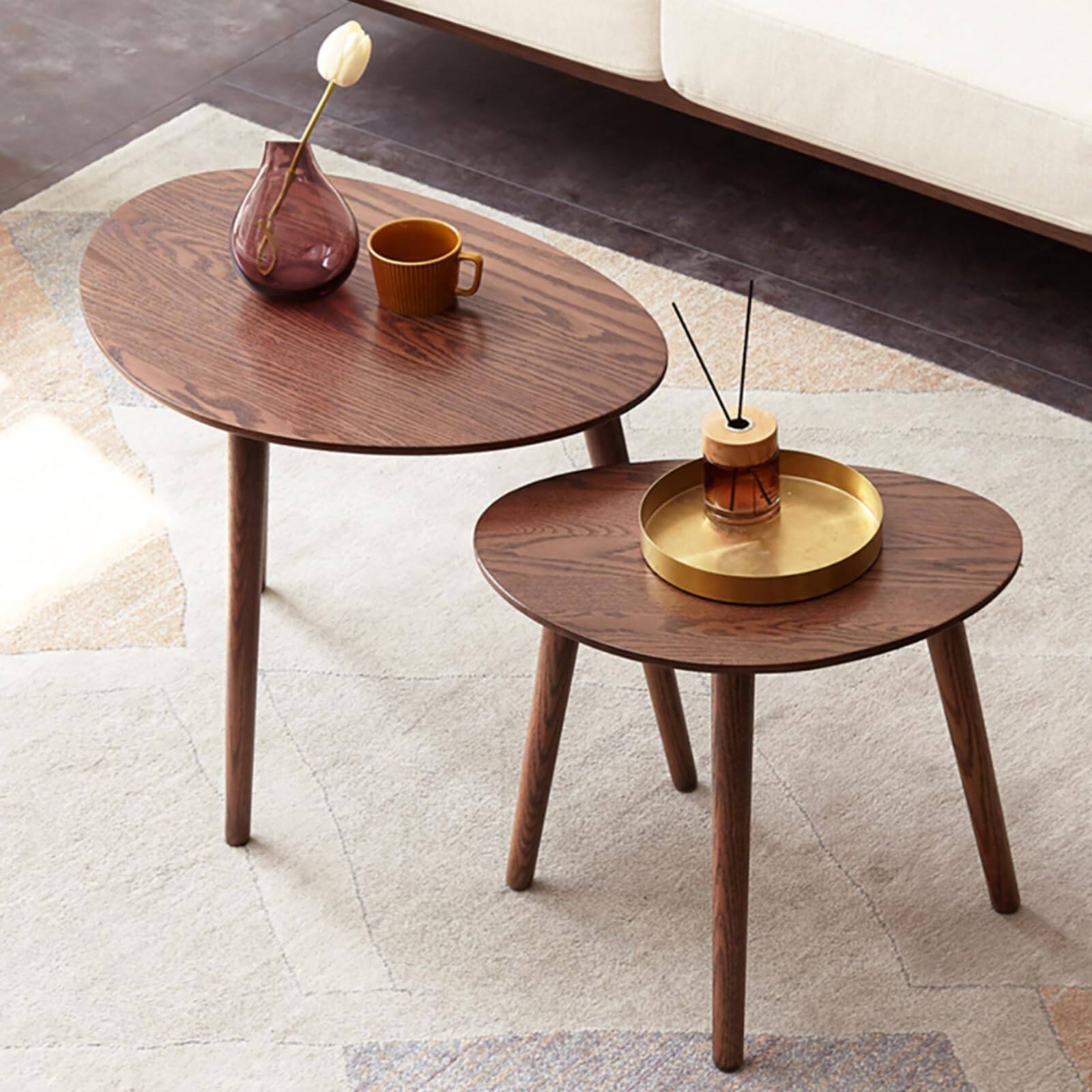 Ecooso 100% Solid Oak Wood Top Plate Desk Pebble Shaped Natural Wooden ...