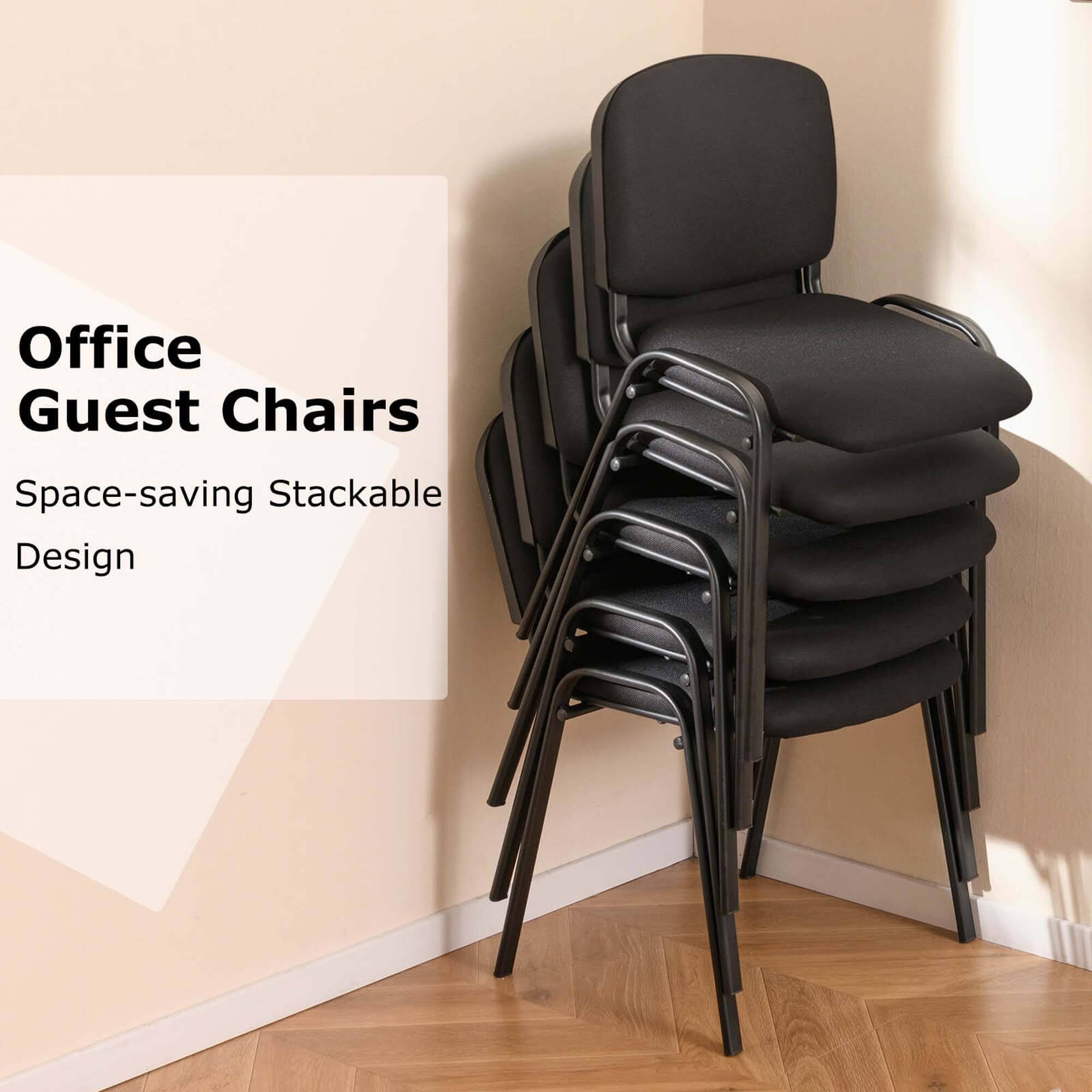 Costway Set of 15 Office Guest Chair Stackable Reception Chair Waiting ...