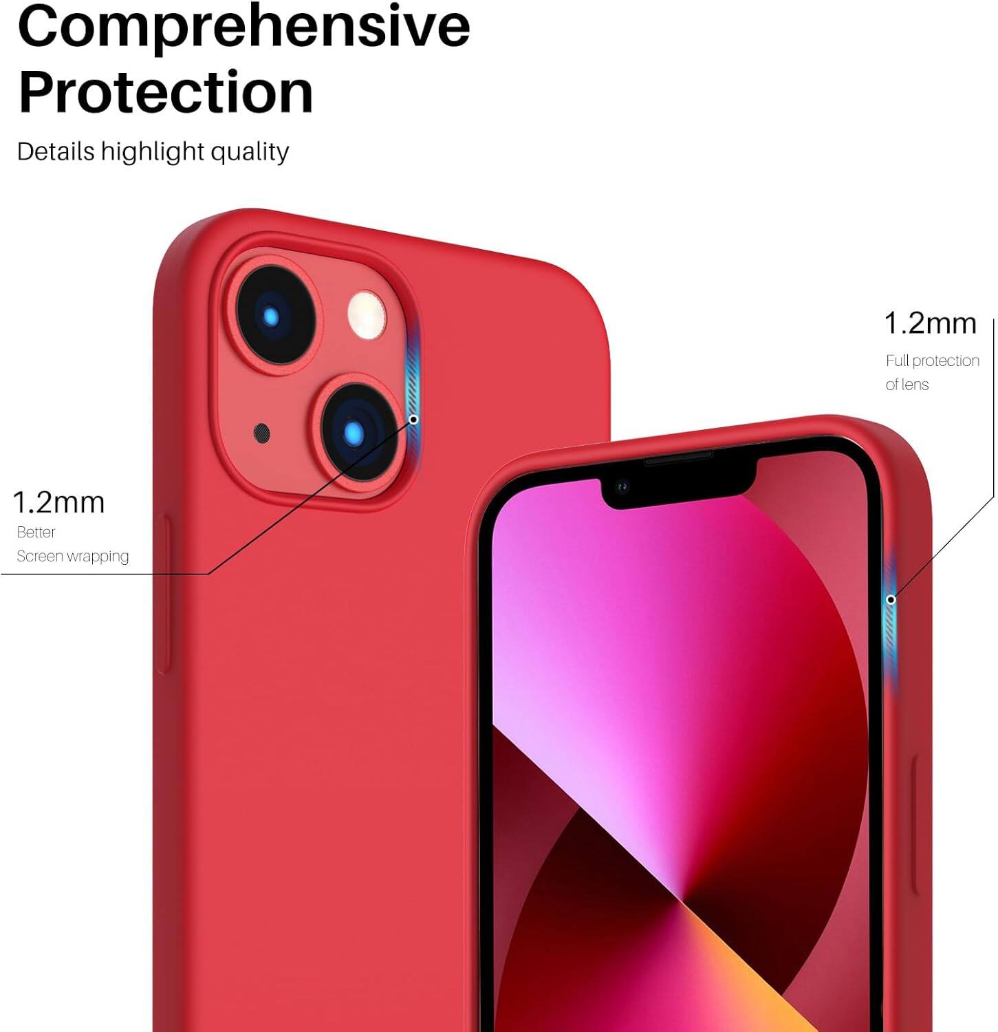 Ornarto Compatible with iPhone 13 Mini Case 5.4", Slim Liquid Silicone ...