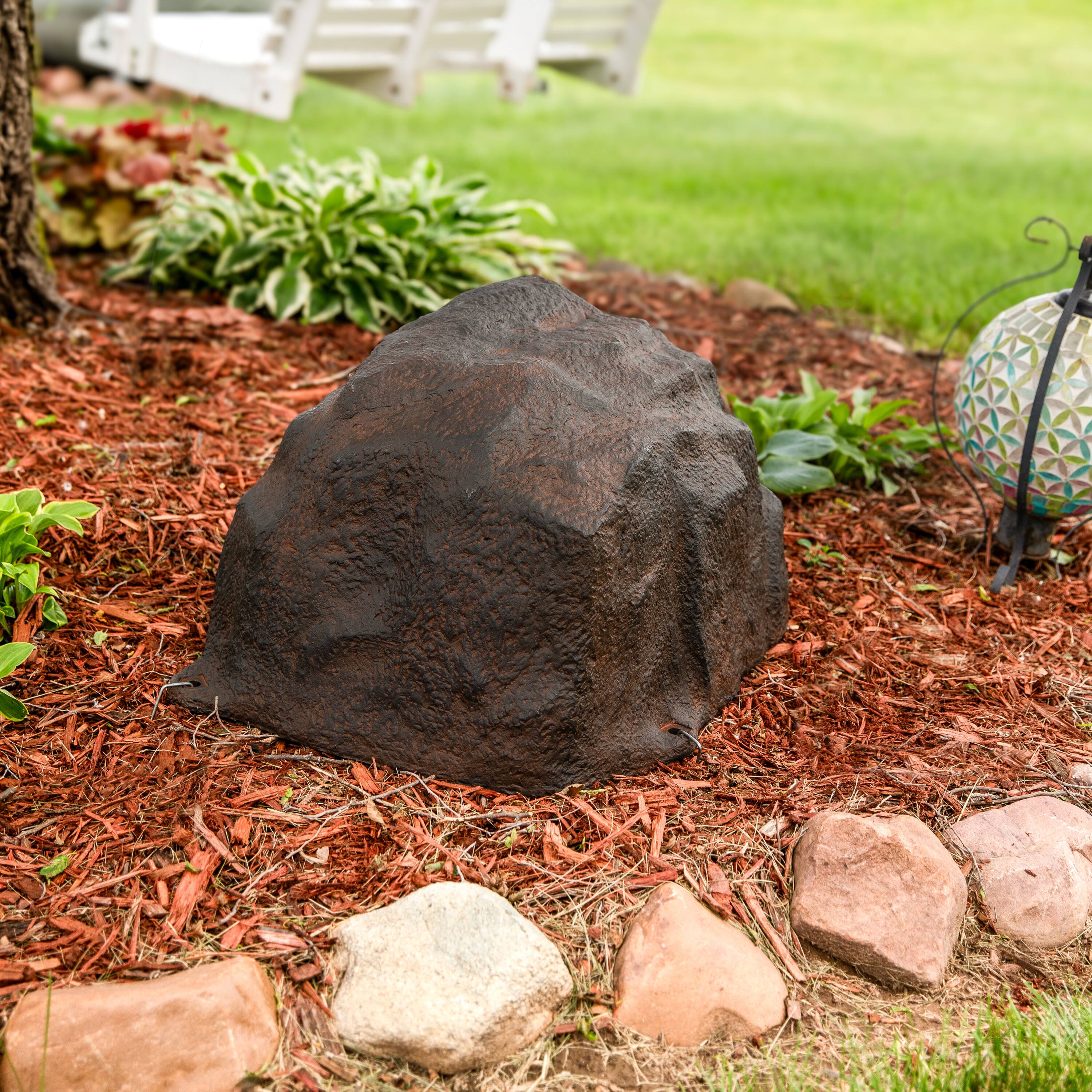 Sunnydaze Low Profile Artificial Landscape Rock with Stakes Brown DG ...