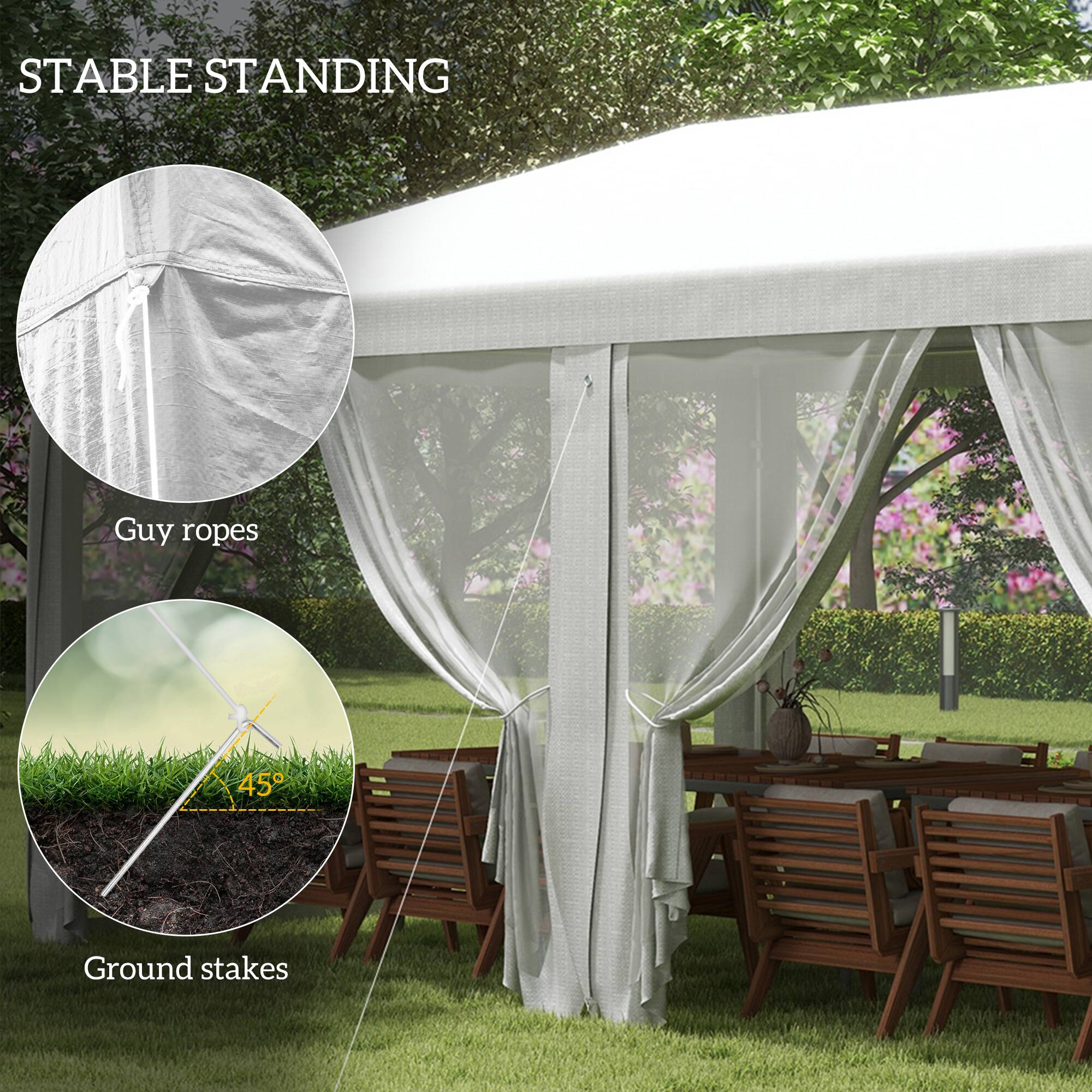 Outsunny 10' x 20' Party Tent, Outdoor Wedding Canopy & Gazebo with ...
