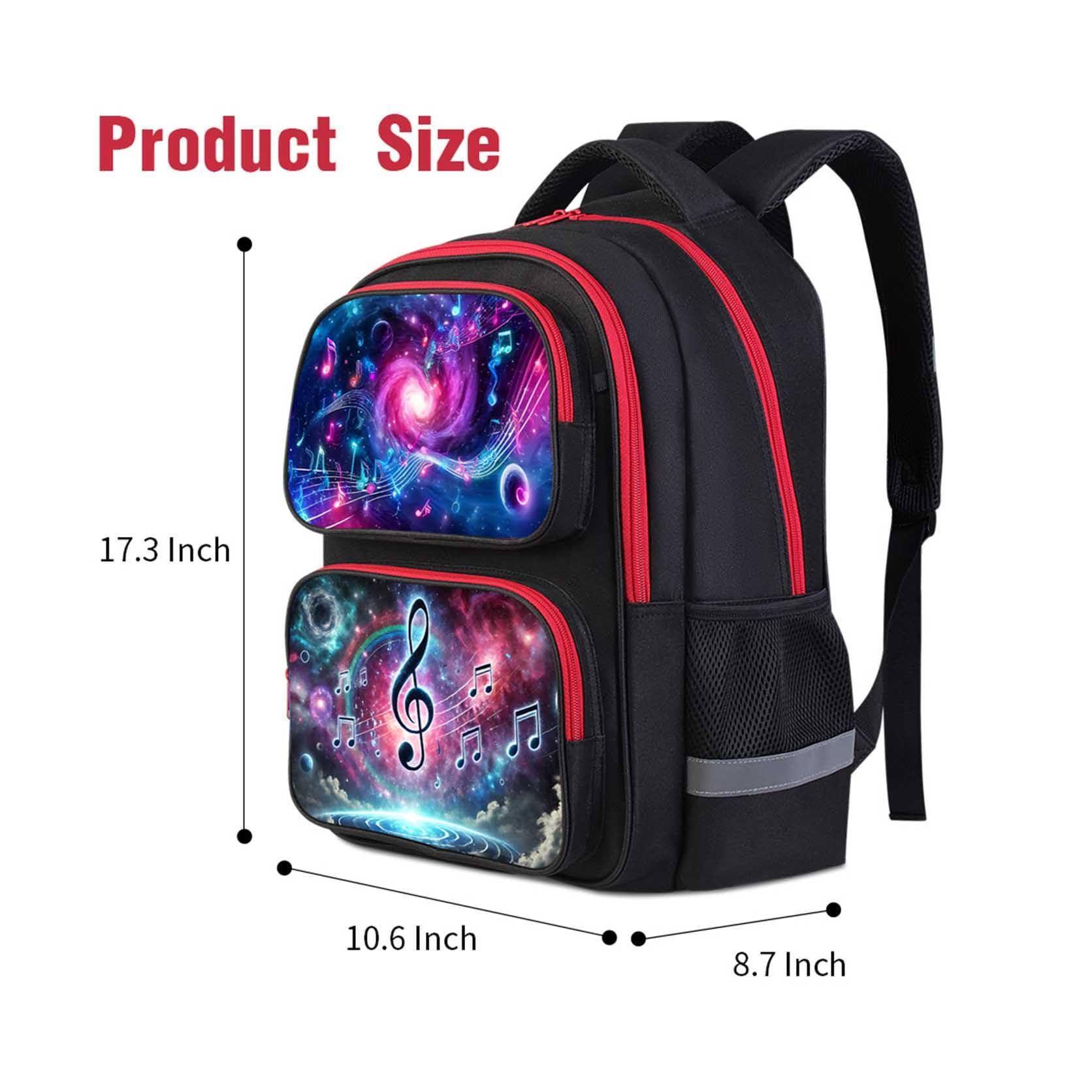 Cozy Serene Music Note Backpack For And School Bookbag Adjustable Strap ...