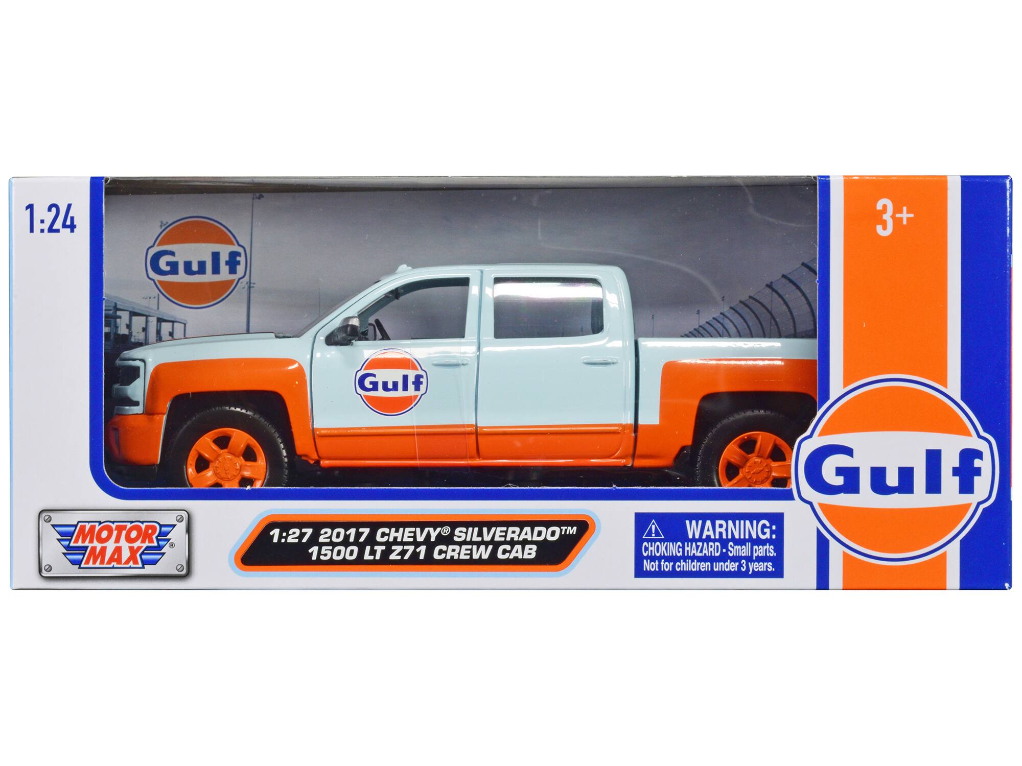 Motormax 2017 Chevrolet Silverado 1500 LT Z71 Crew Cab Stripes "Gulf ...