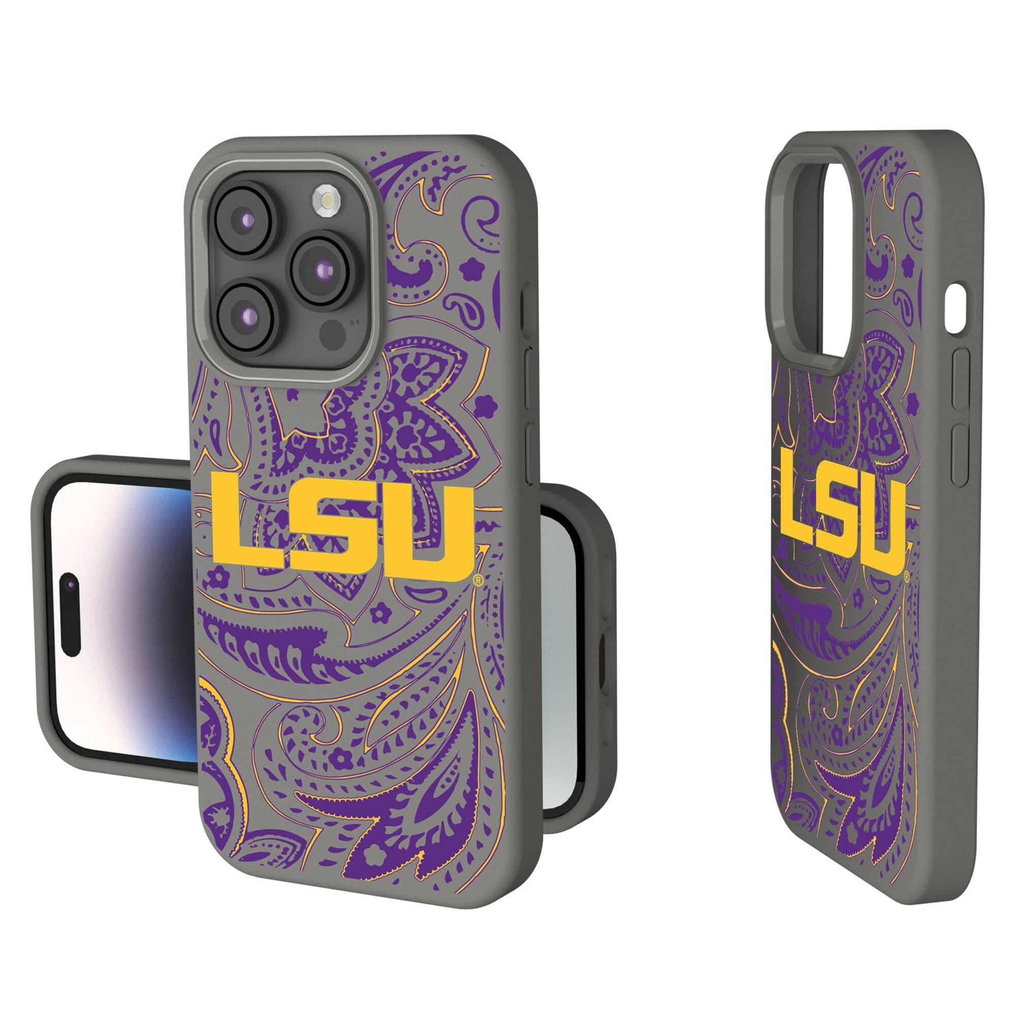 Keyscaper NCAA LSU Tigers Paisley iPhone Soft Touch Case 14 Plus Gray ...
