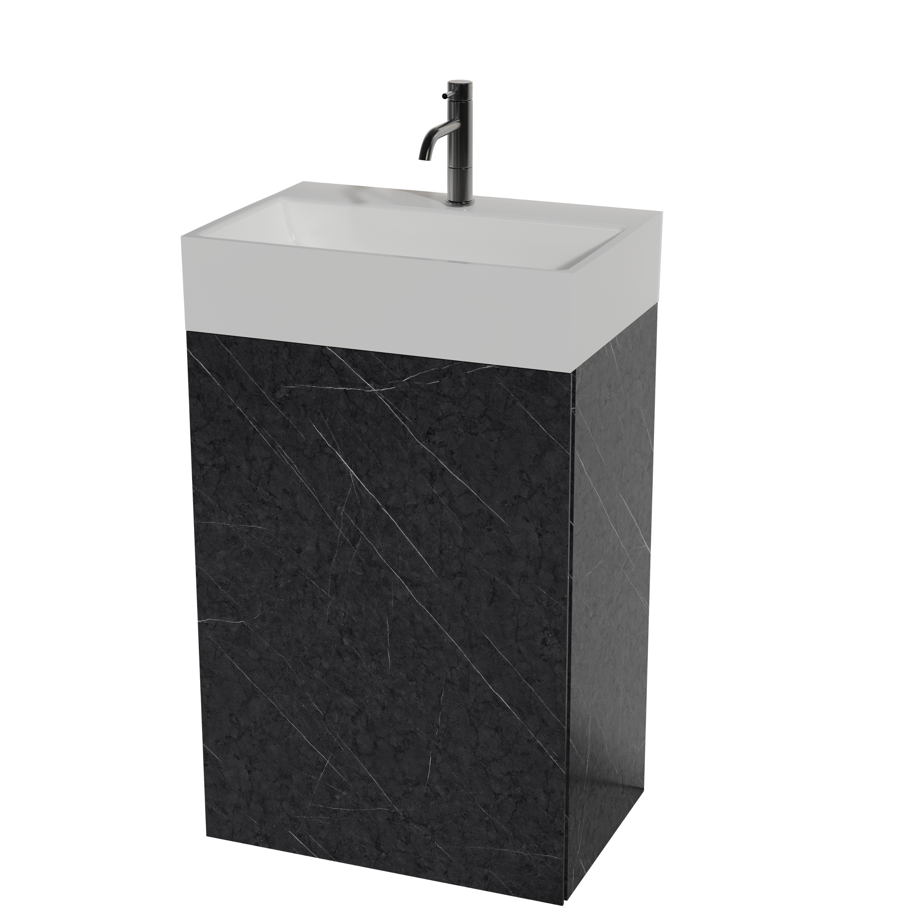 Tiramisubest 20" Marble Bathroom Vanity with Ceramic Sink, Freestanding ...