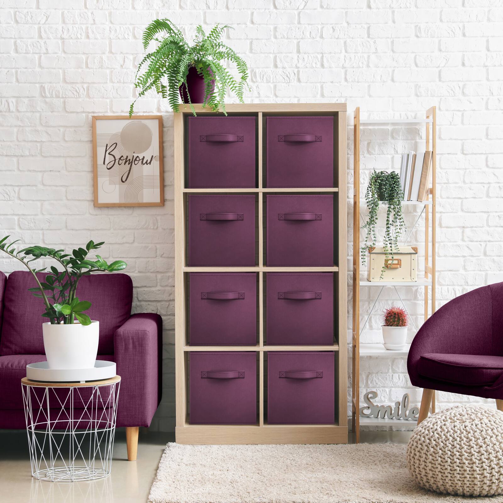 Sorbus Fabric Storage Cubes, 8 Foldable Storage Bins for Organizing ...